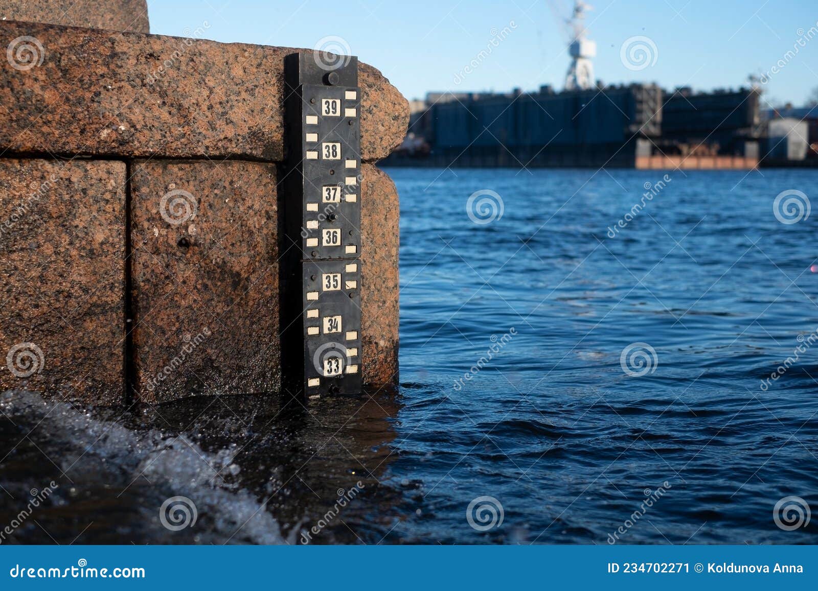 Scale of Water Level Indications in the River. Stock Image - Image of ...