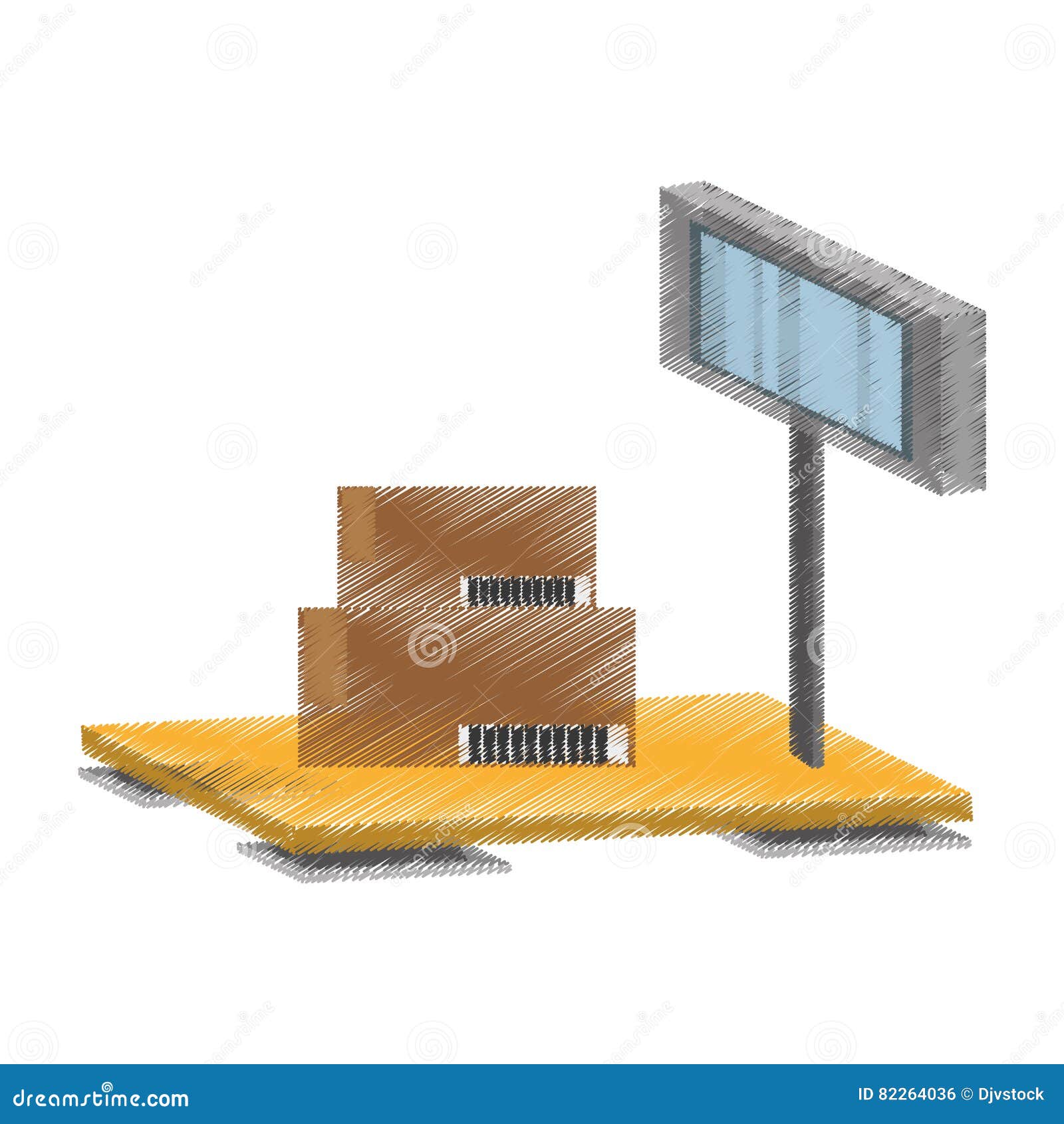 Scale Weight Boxes Delivery Cargo Stock Illustration - Illustration of ...