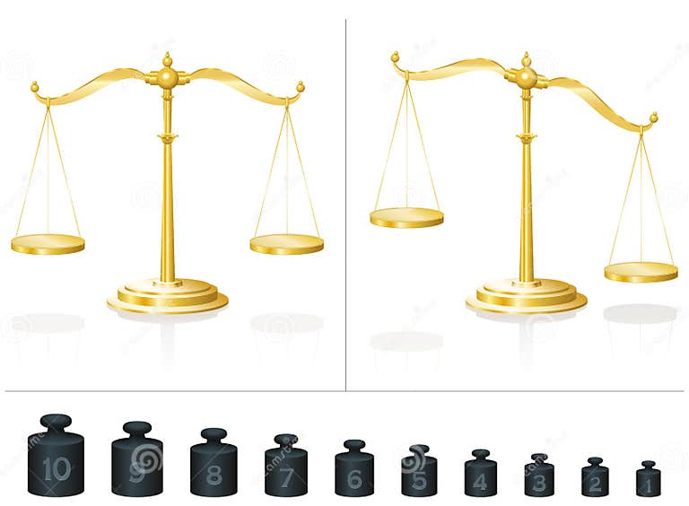 Scale Weights Balanced Unbalanced Stock Vector - Illustration of ...