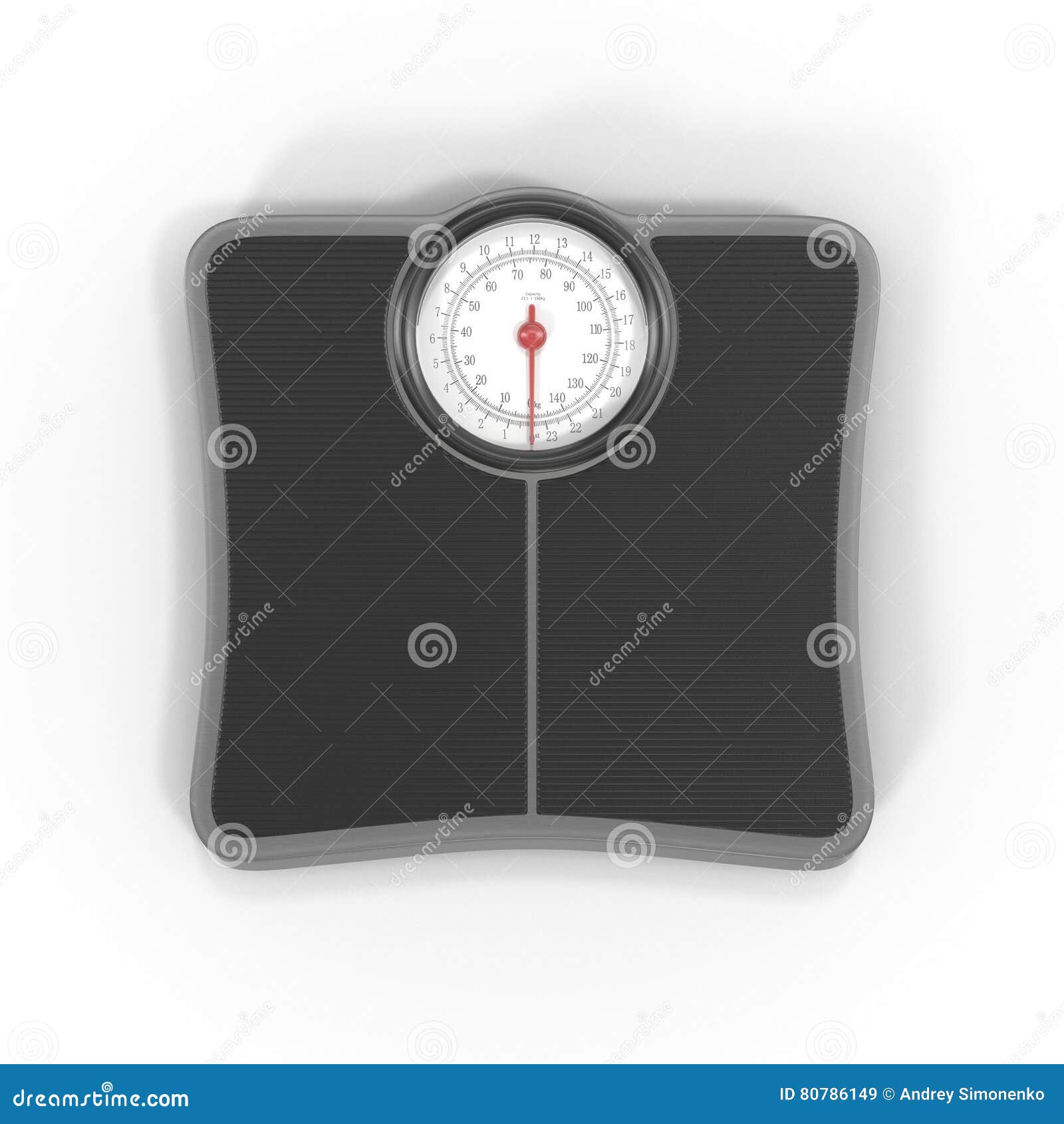 Scale on White. Top View. 3D Illustration Stock Illustration ...