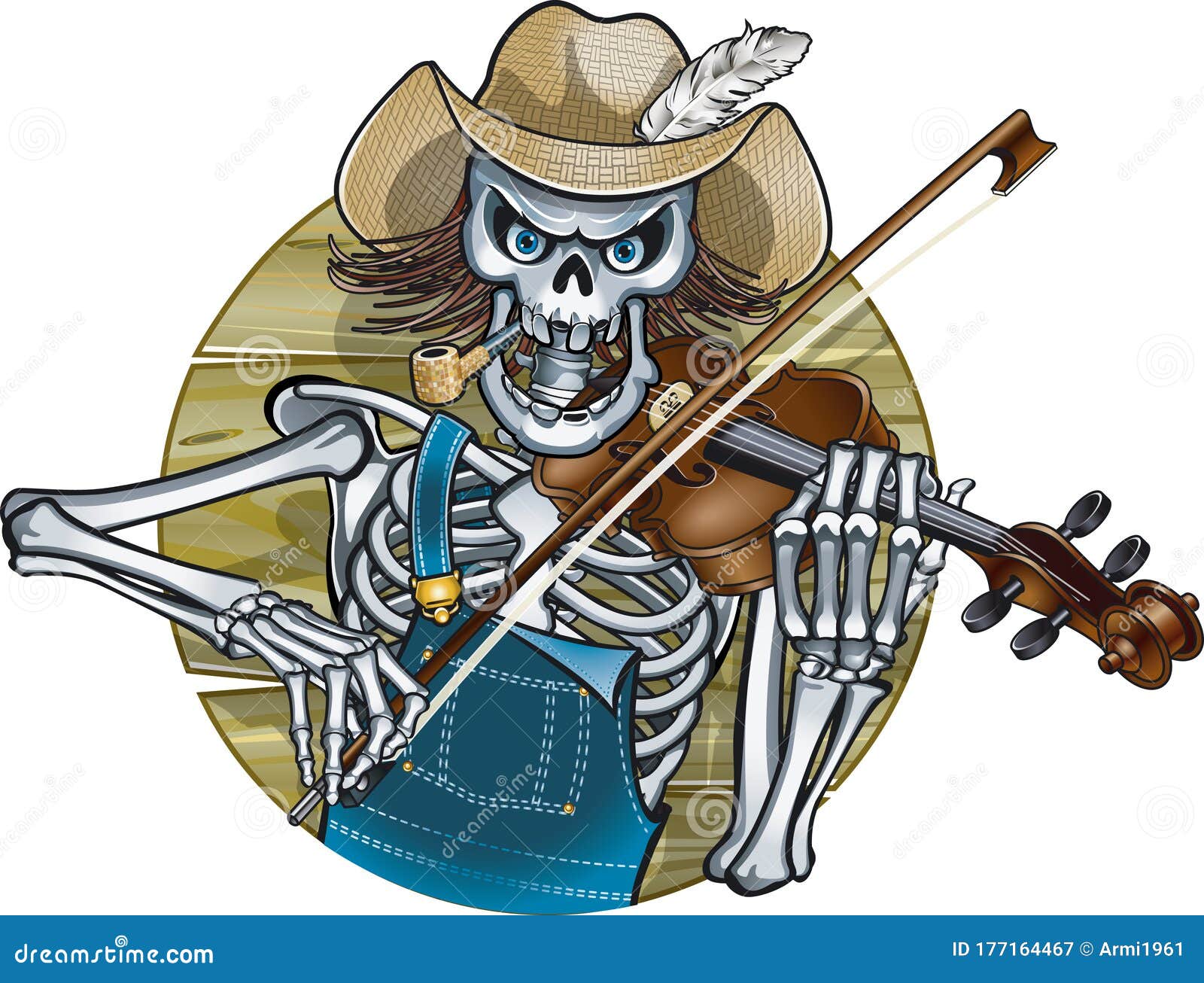 Skeleton Playing Mandolin