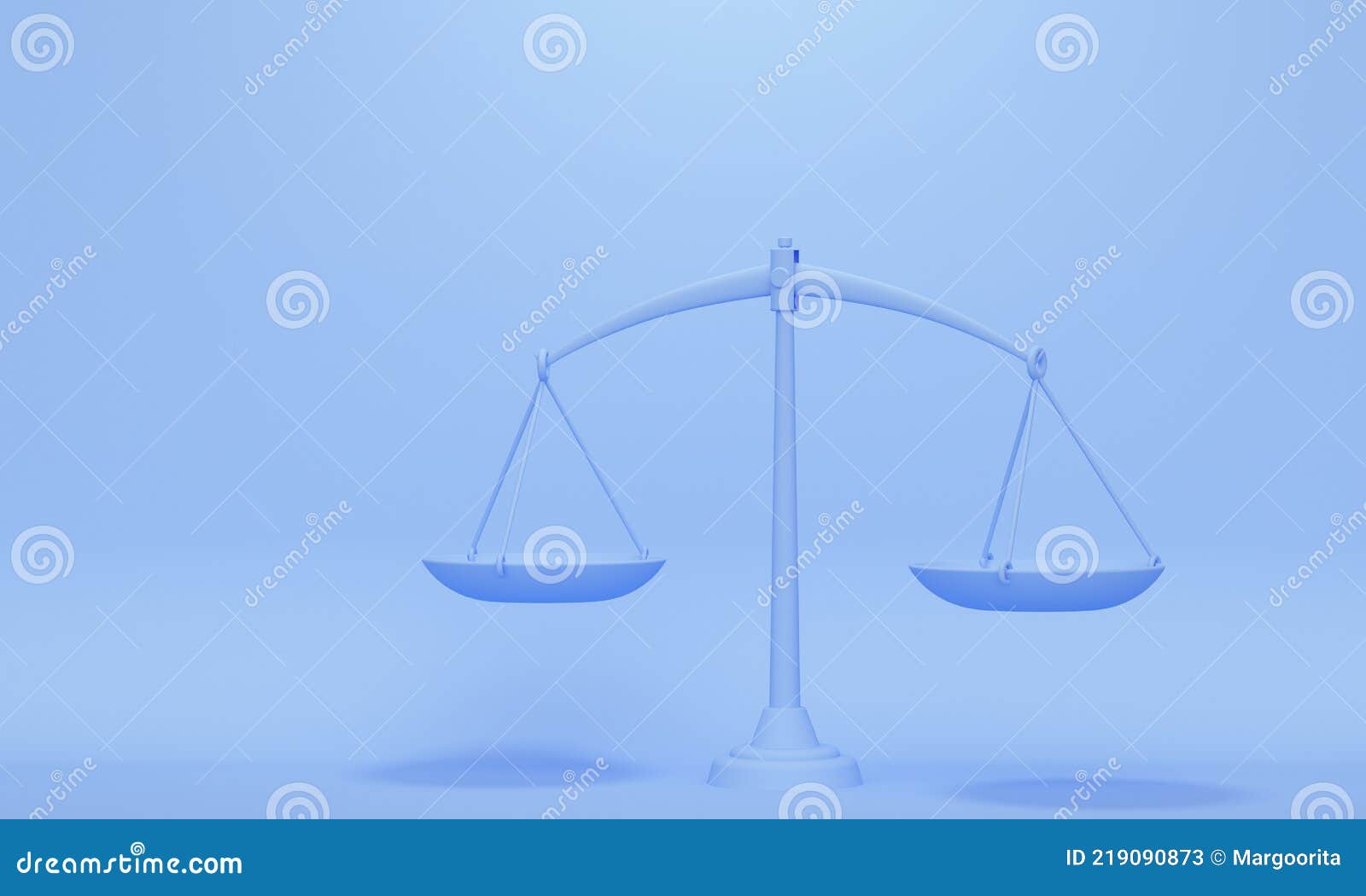 Scales in Balance on Blue Background with Copy Space. 3d Rendering ...