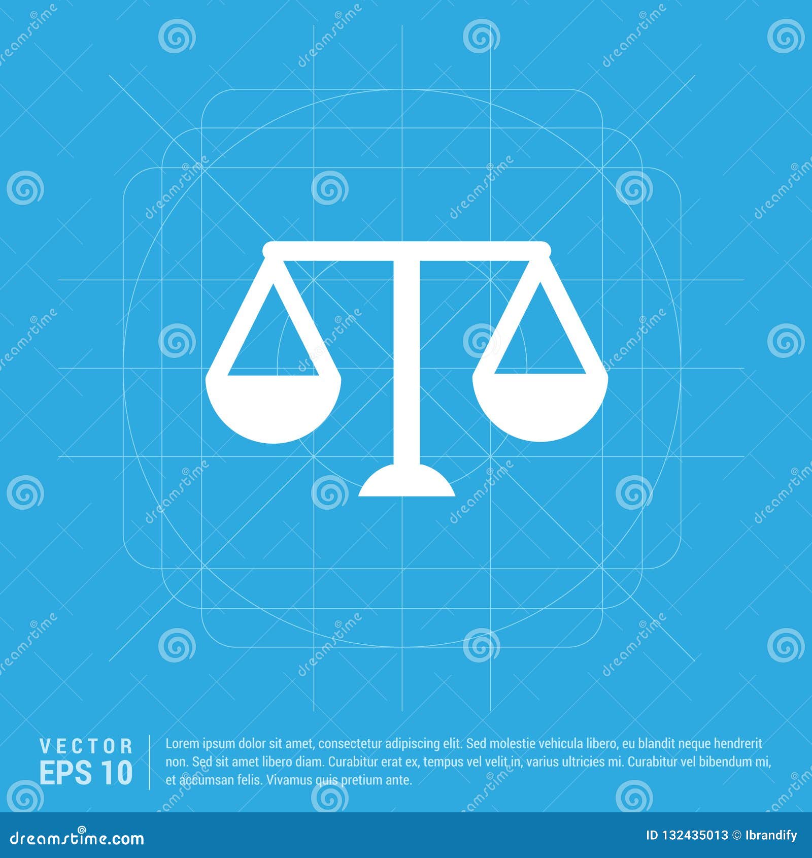 Scales balance sign Icon stock vector. Illustration of white - 132435013