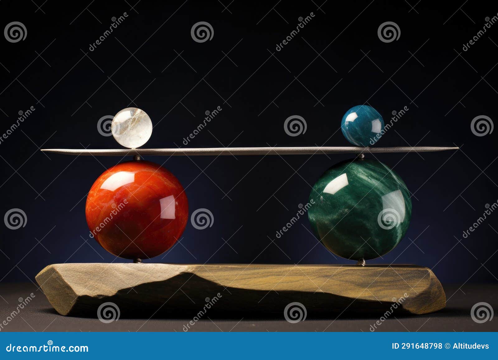 Scales Balancing Two Different Colored Marbles Stock Photo - Image of ...