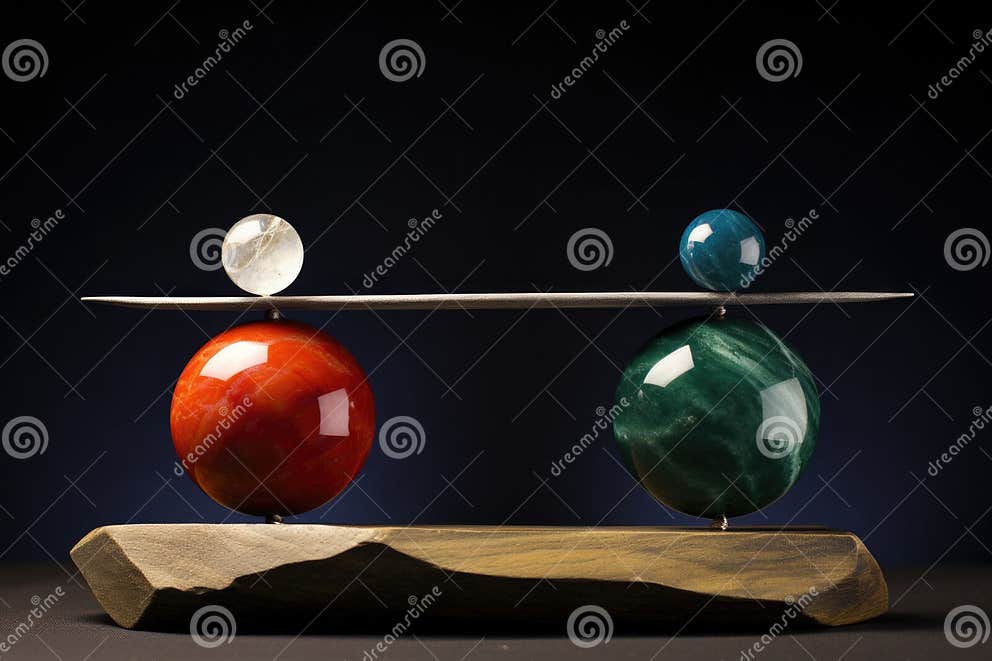 Scales Balancing Two Different Colored Marbles Stock Photo - Image of ...