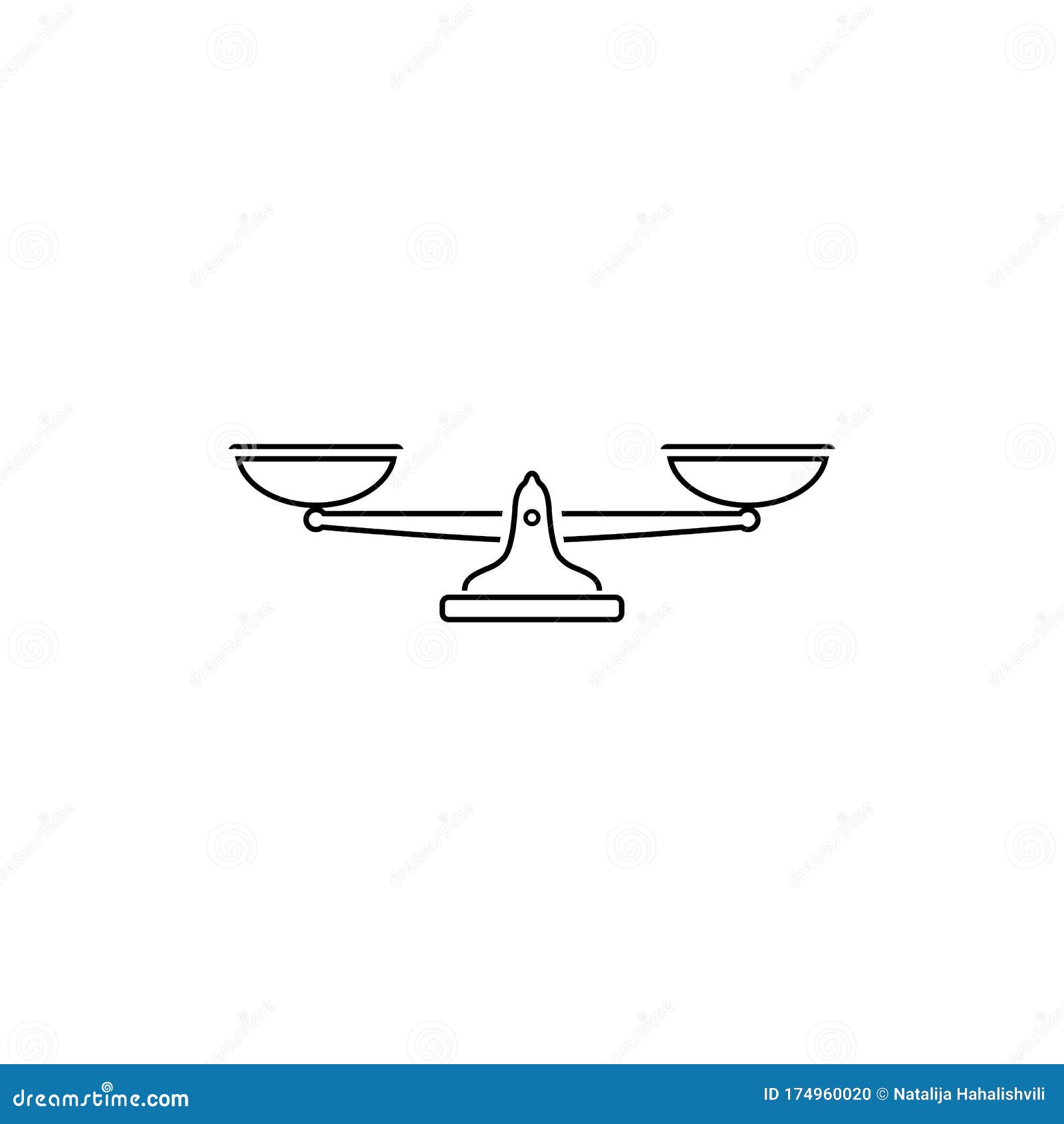 Scales Black Line Icon. Vector Scale Simple Illustration Stock Vector ...