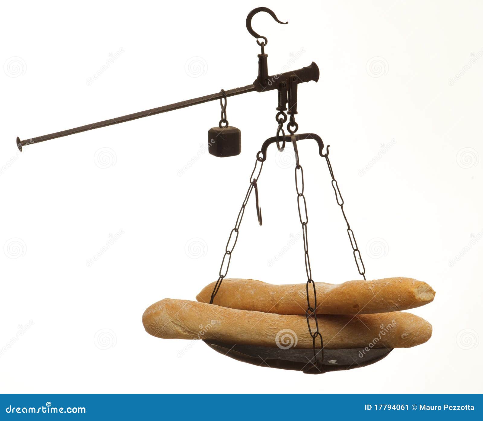 Scales with bread stock image. Image of buying, hunger - 17794061