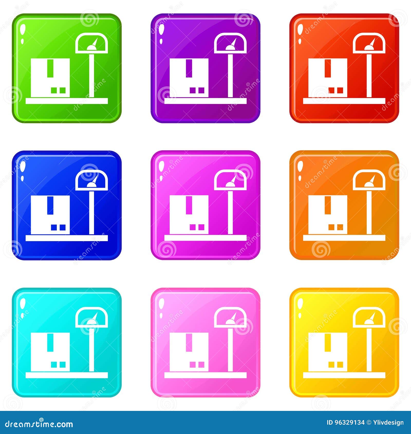 Scales For Cargo Box Line And Solid Icon, Delivery Service Concept ...