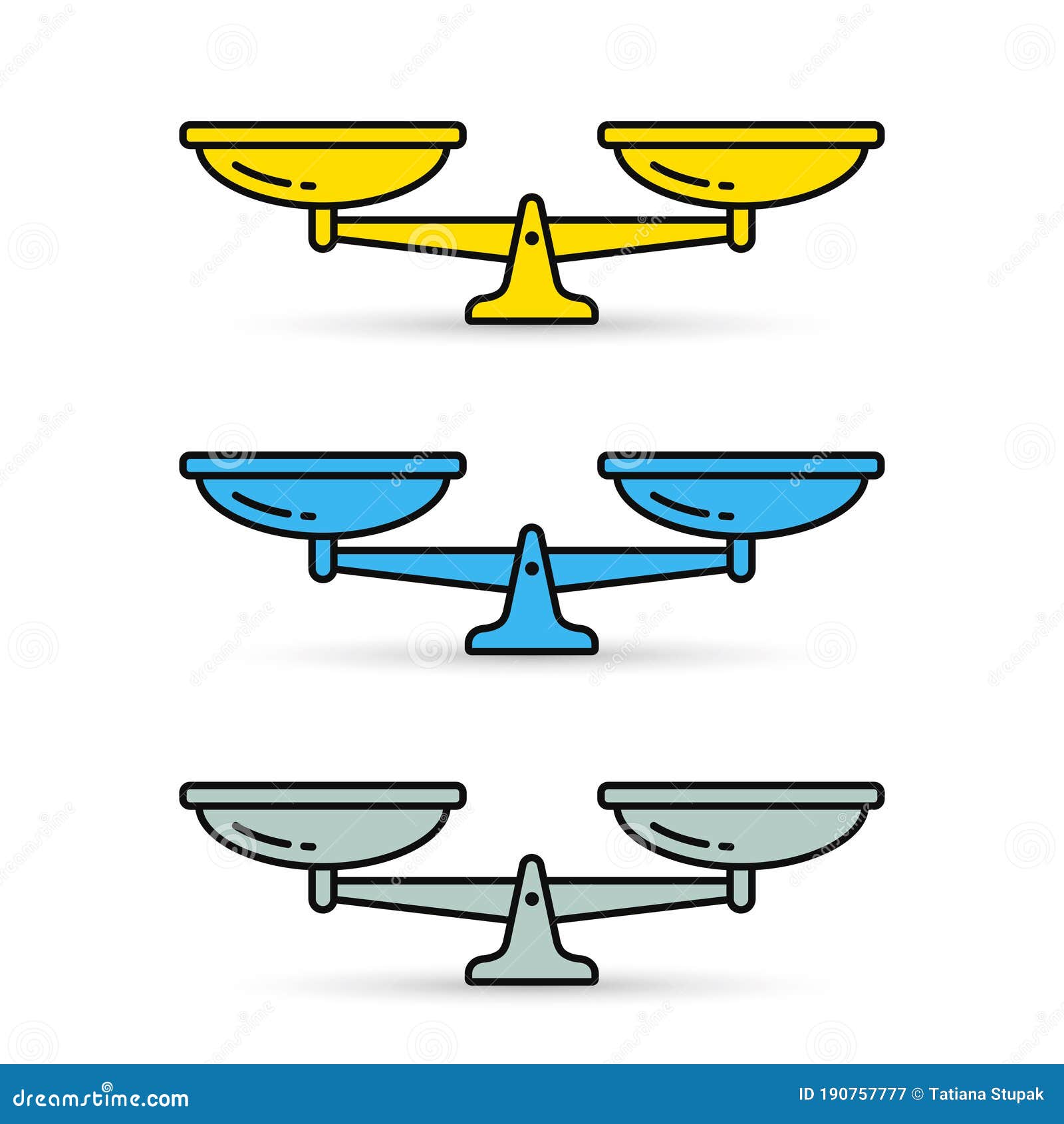 Scales Color Icon Set. Vector Isolated Simple Flat Illustration Stock ...