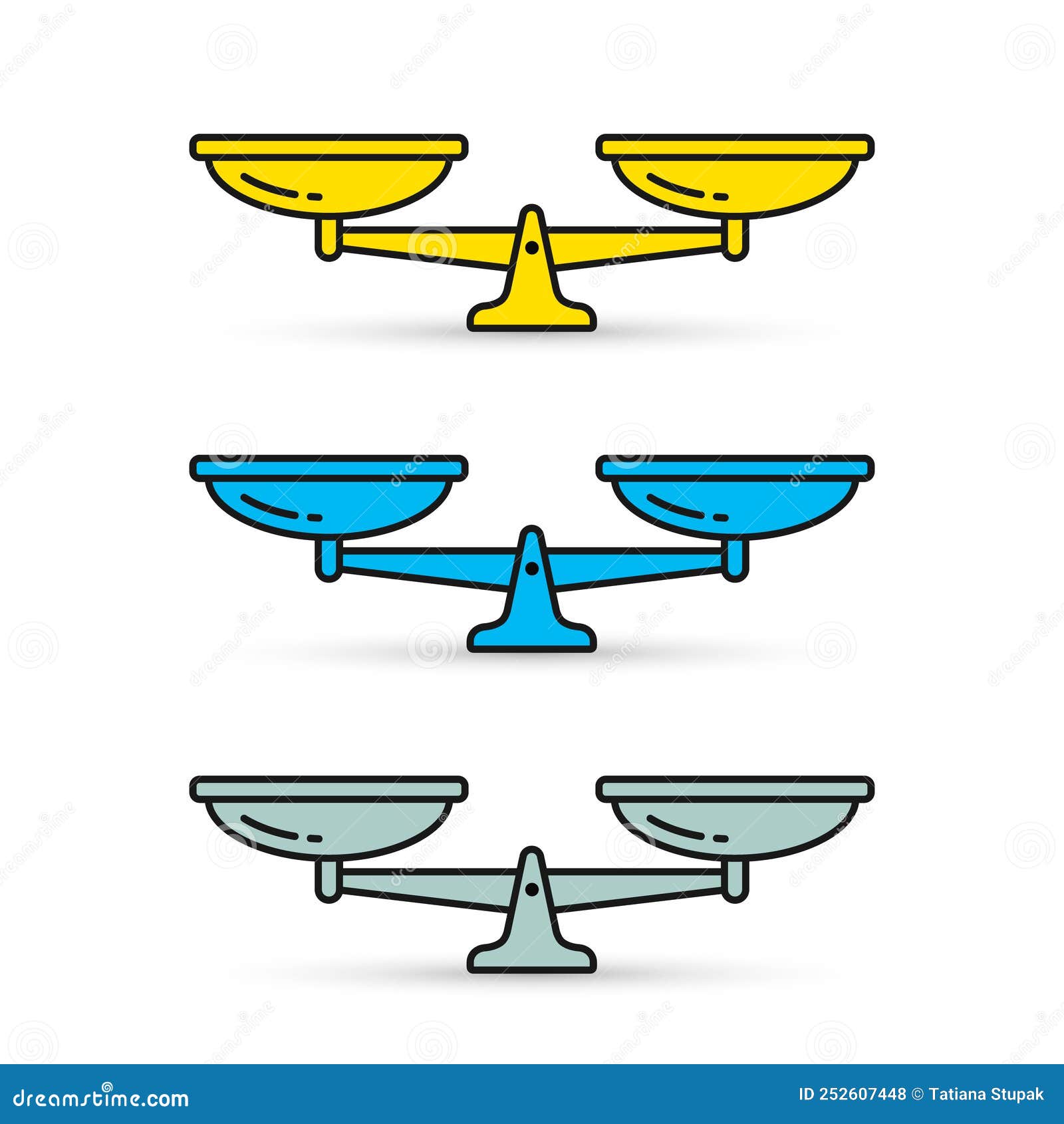 Scales Color Icon Set. Vector Isolated Simple Flat Illustration Stock ...