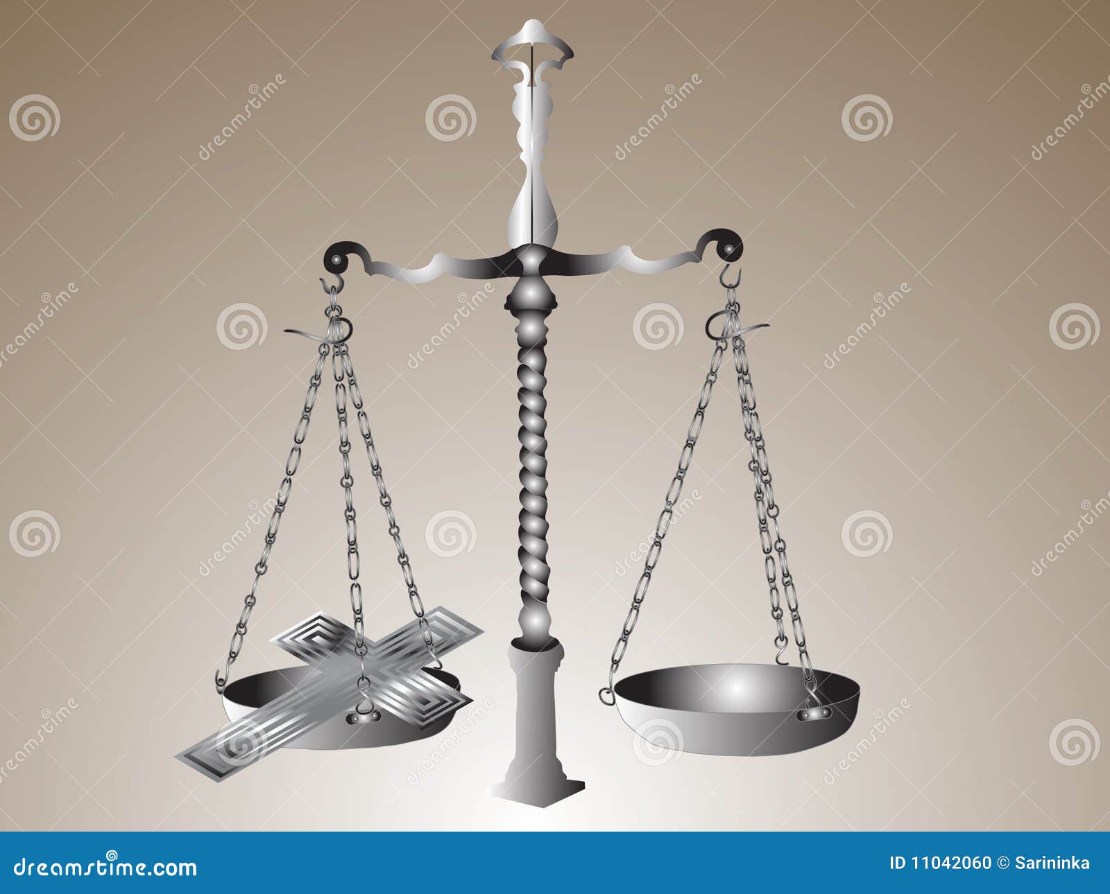 Scales with cross stock vector. Illustration of concept - 11042060