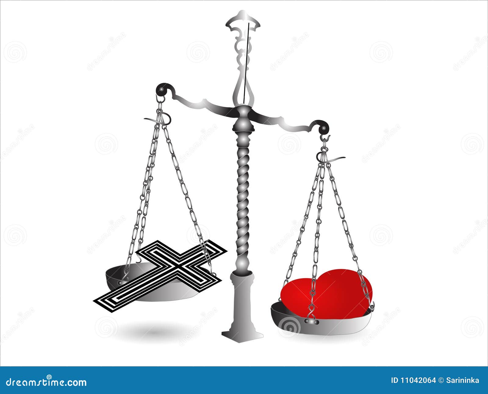 Scales with cross stock vector. Illustration of judgement - 11042064