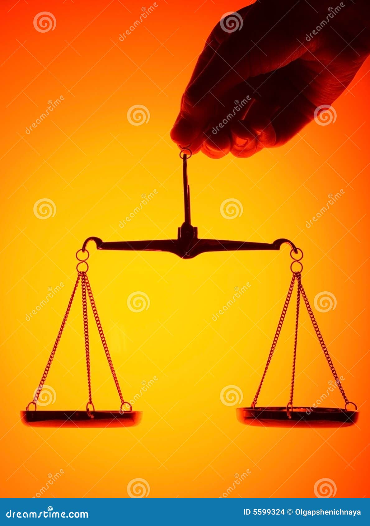 Scales in hand stock photo. Image of object, silhouette - 5599324