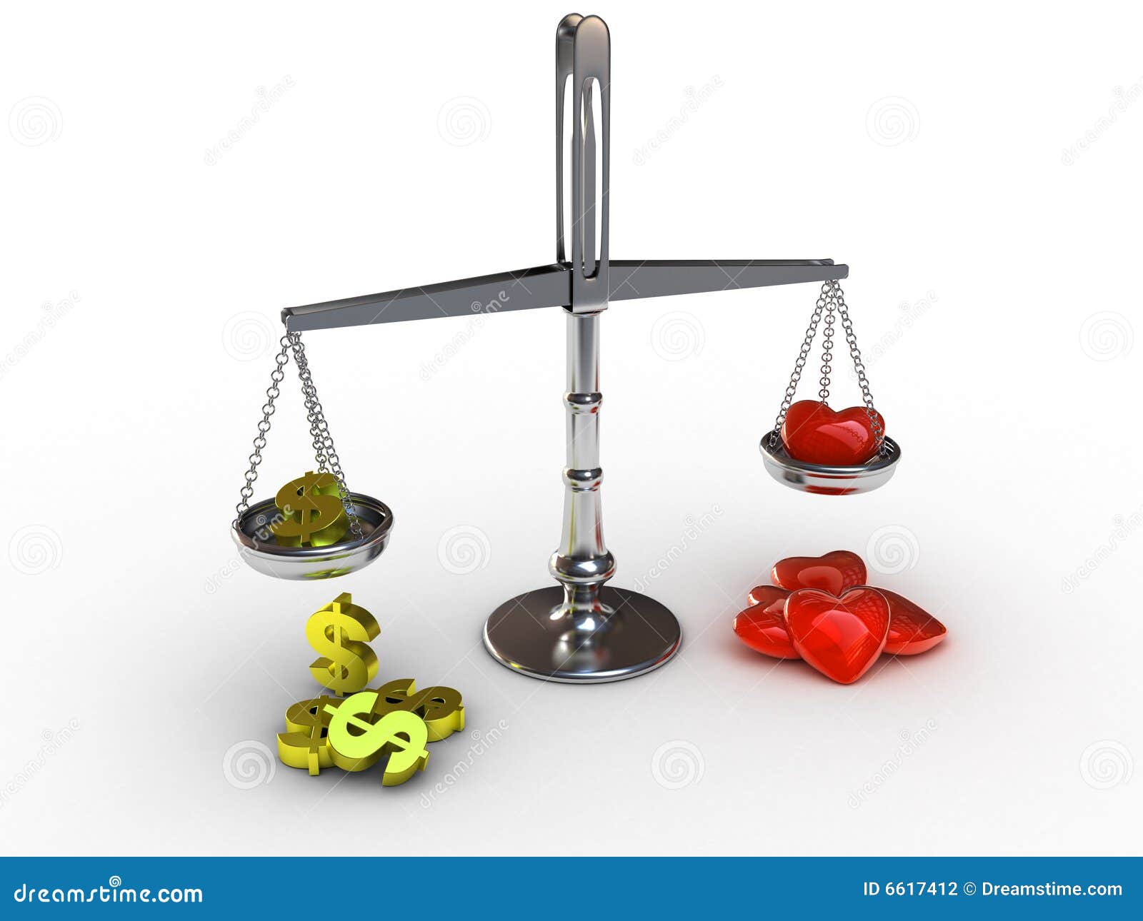 Scales with heart stock illustration. Illustration of decision - 6617412
