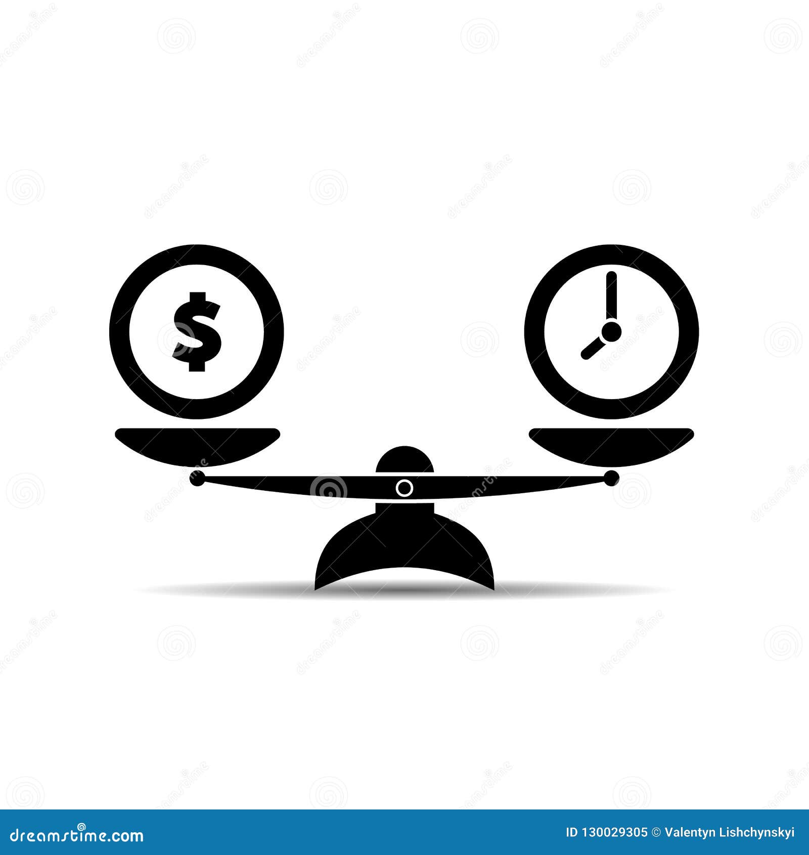 Scales Icon. Money and Time. Vector Black Scale Single Symbol Stock ...
