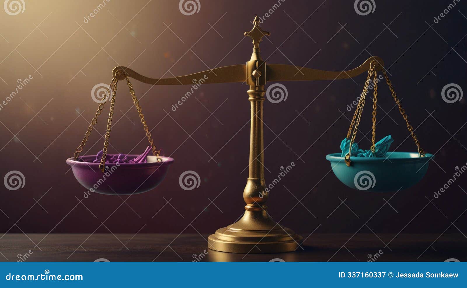 Scales of Justice Balanced with Equality Symbols, Flat Design Stock ...