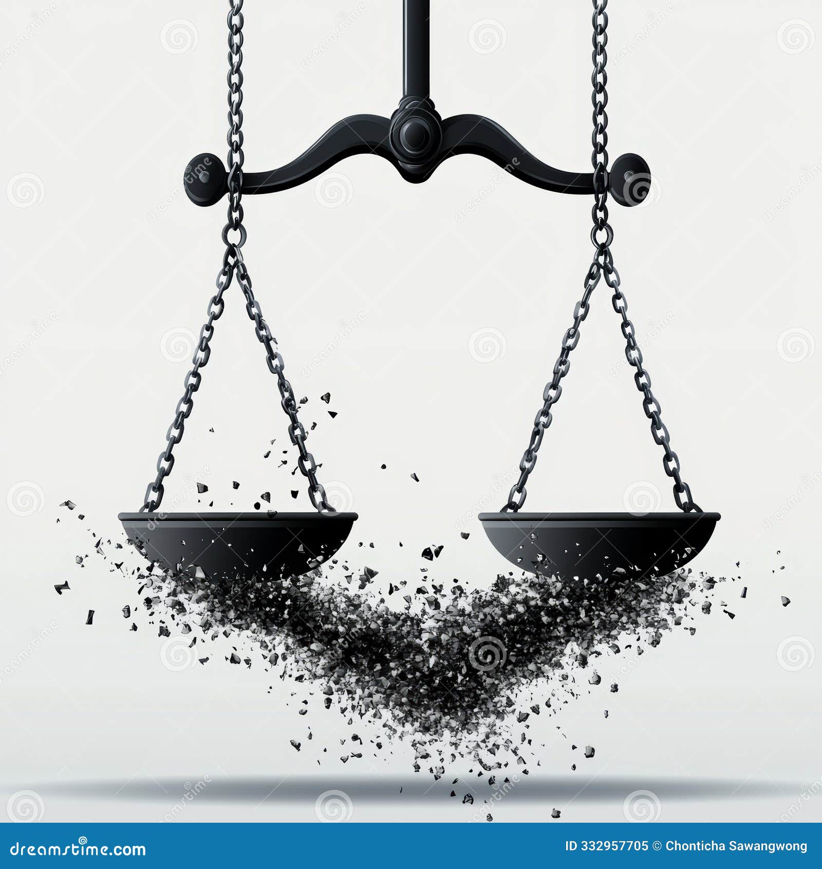 Scales of Justice Breaking Apart Concept Stock Illustration ...