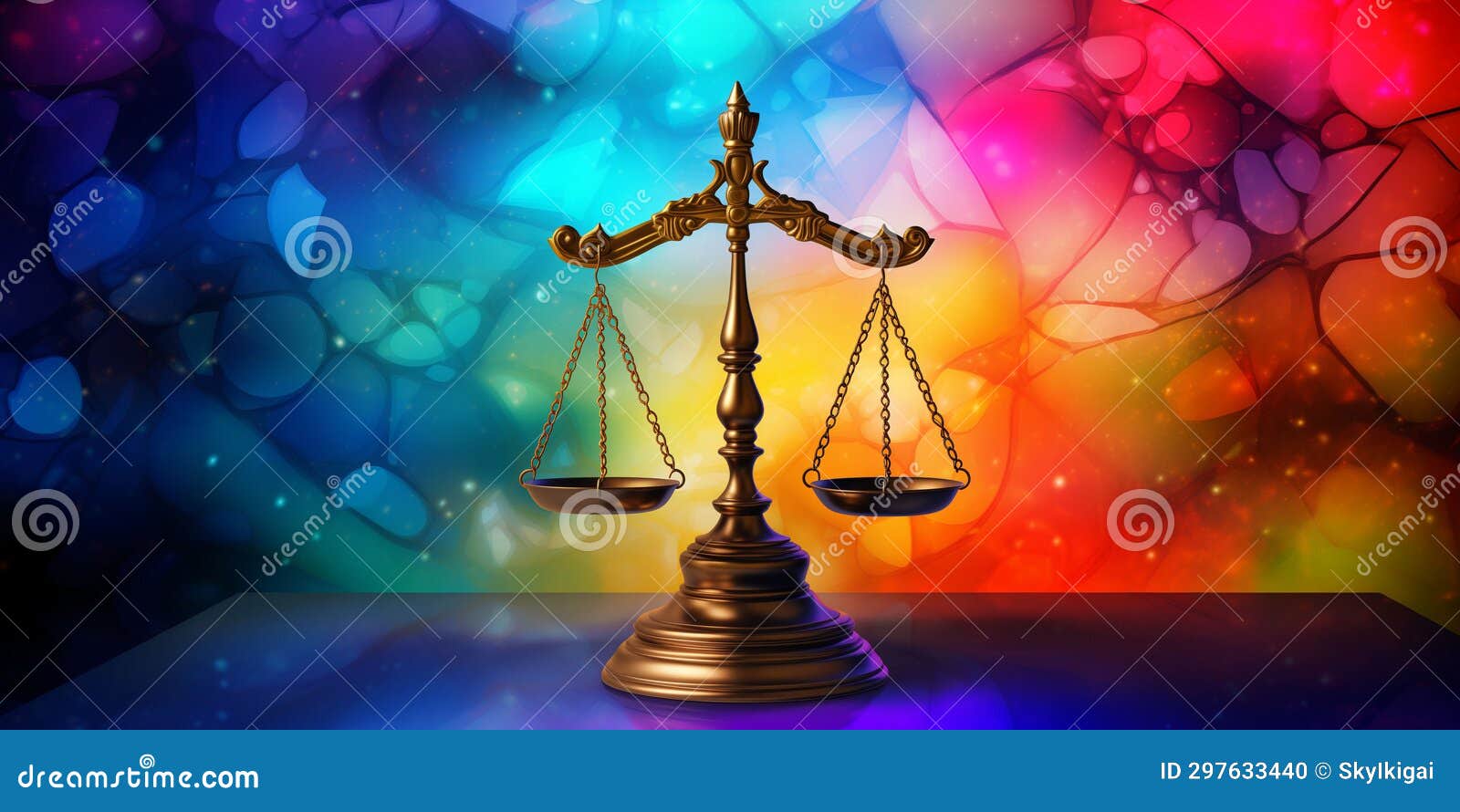 Scales of Justice on a Colorful Abstract Background Stock Photo - Image ...