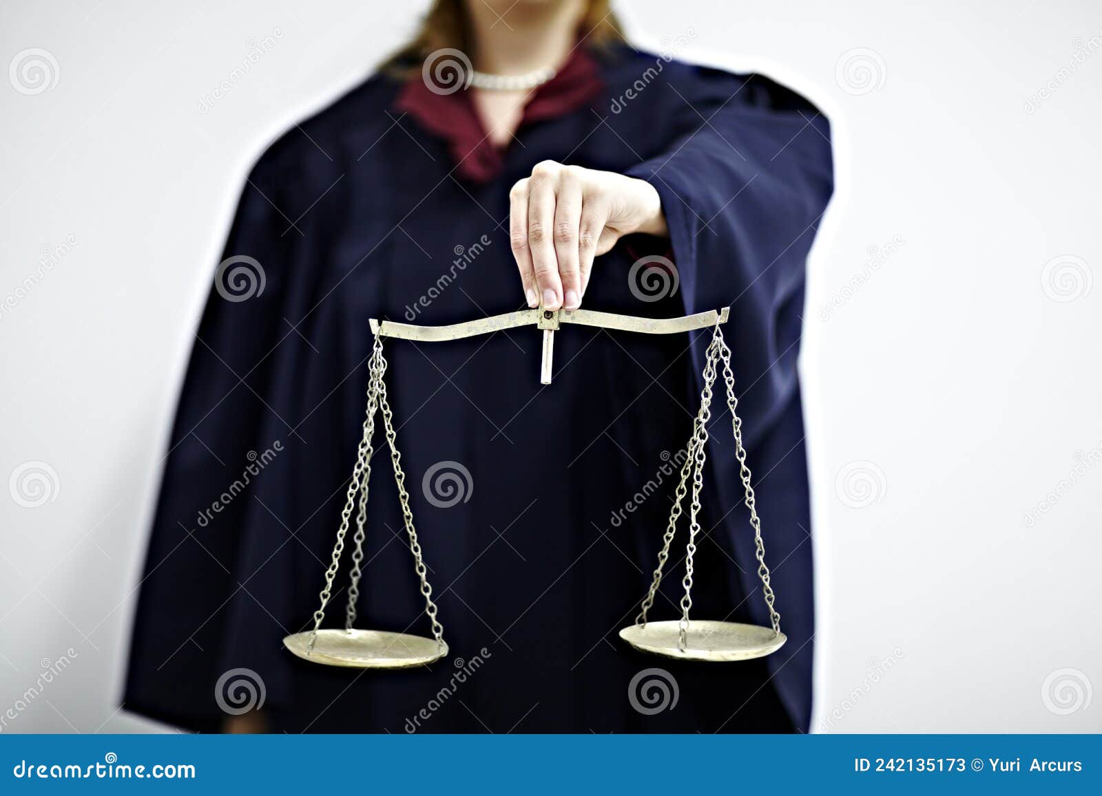 The Scales of Justice. Conceptual Image of a Judge Holding a Scale ...