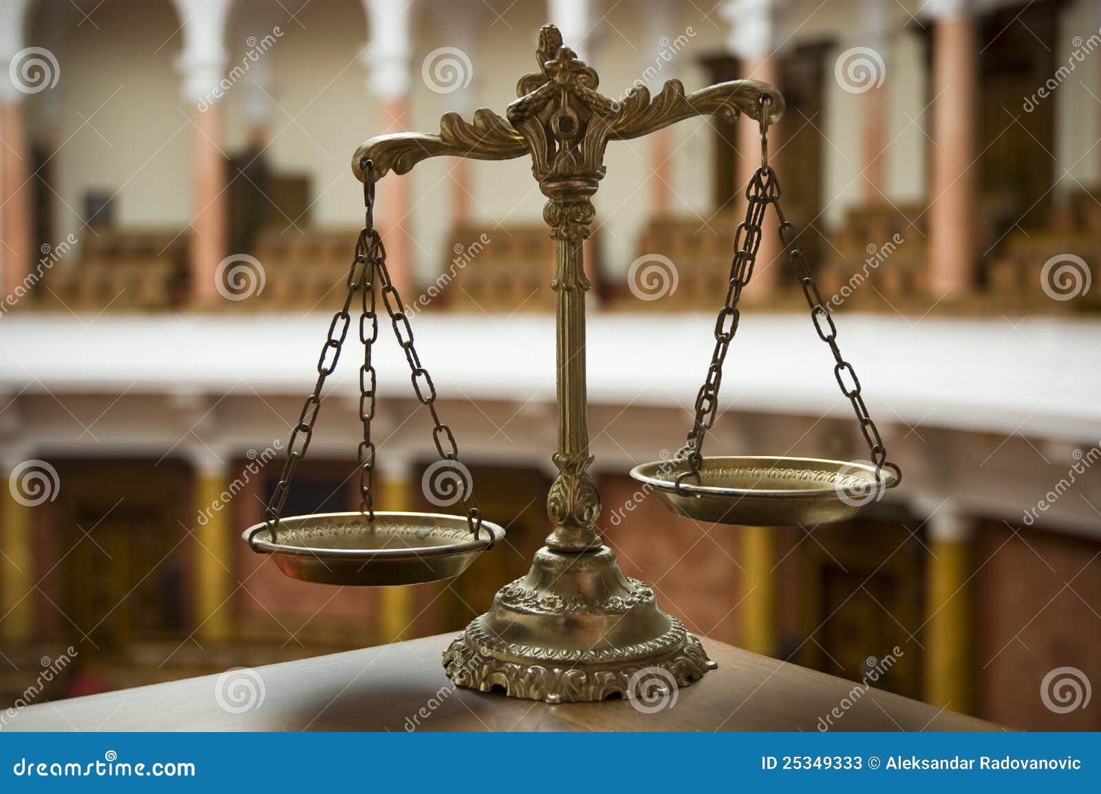 Scales Of Justice In The Courtroom Stock Photos - Image: 25349333
