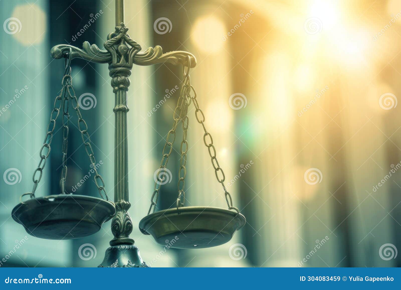 Scales of Justice in Front of a Building with the Sun Behind it Stock ...