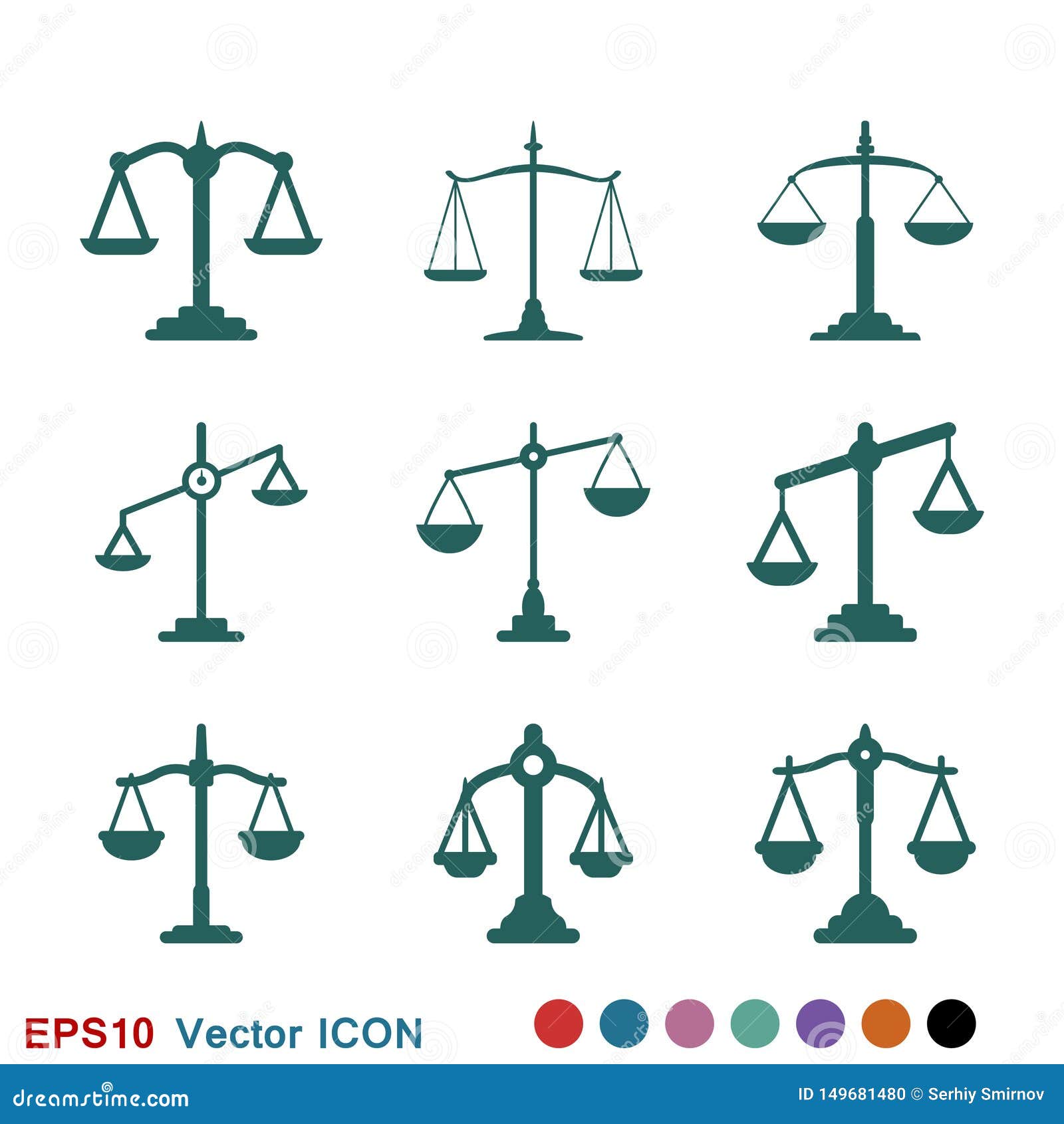 Scales of Justice Icon Logo, Illustration, Vector Sign Symbol for ...