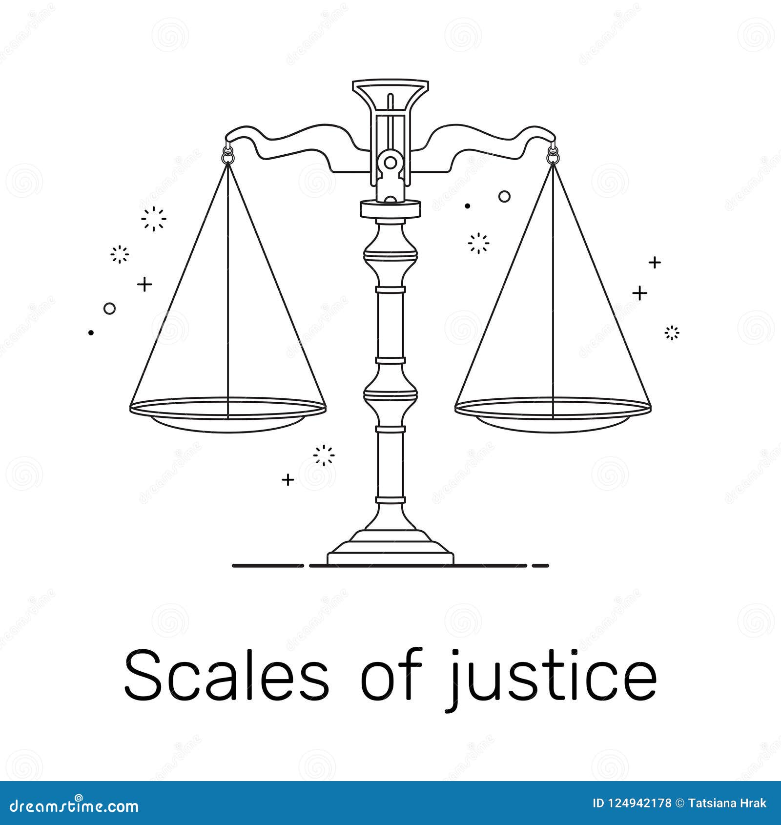 Scales of Justice. Linear Design Vector Illustration. Stock Vector ...