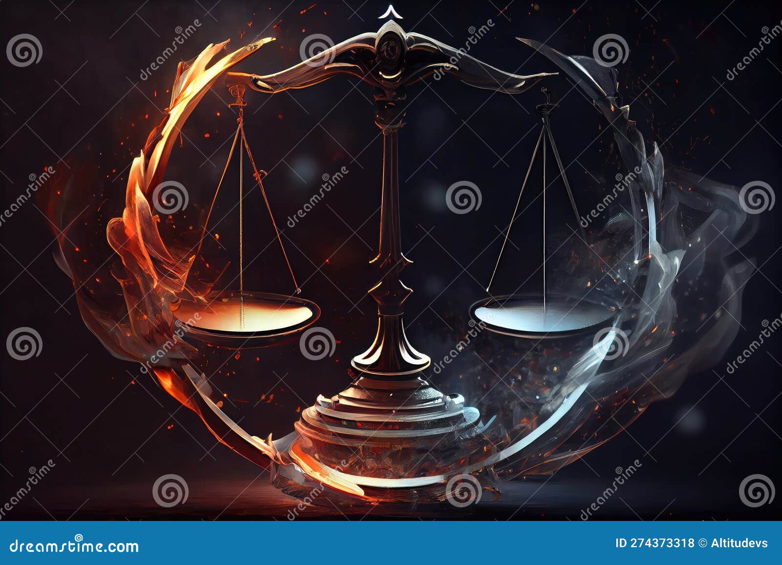 Scales of Justice Spinning, with Dramatic Effect Stock Illustration ...