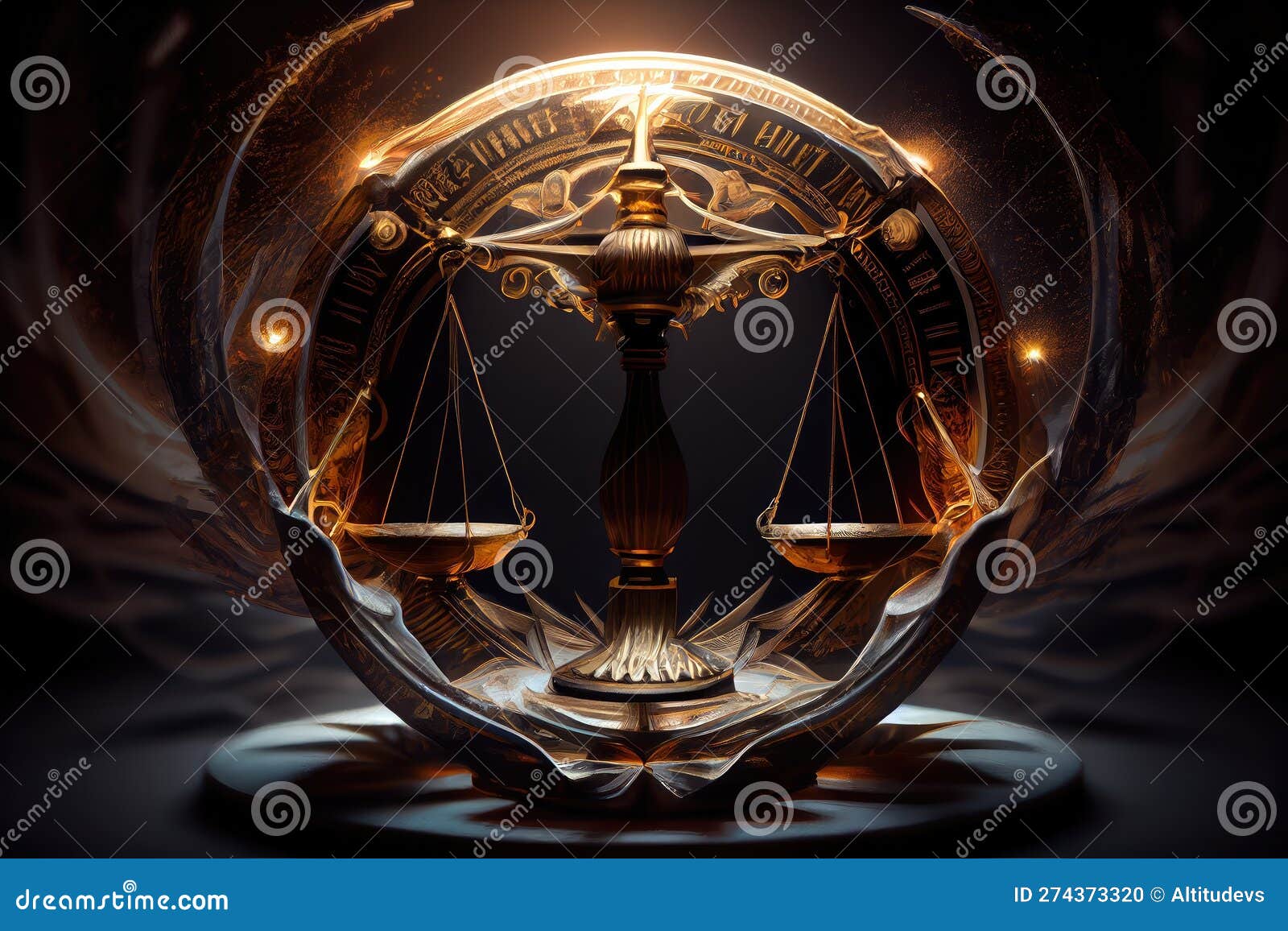 Scales of Justice Spinning, with Dramatic Effect Stock Illustration ...