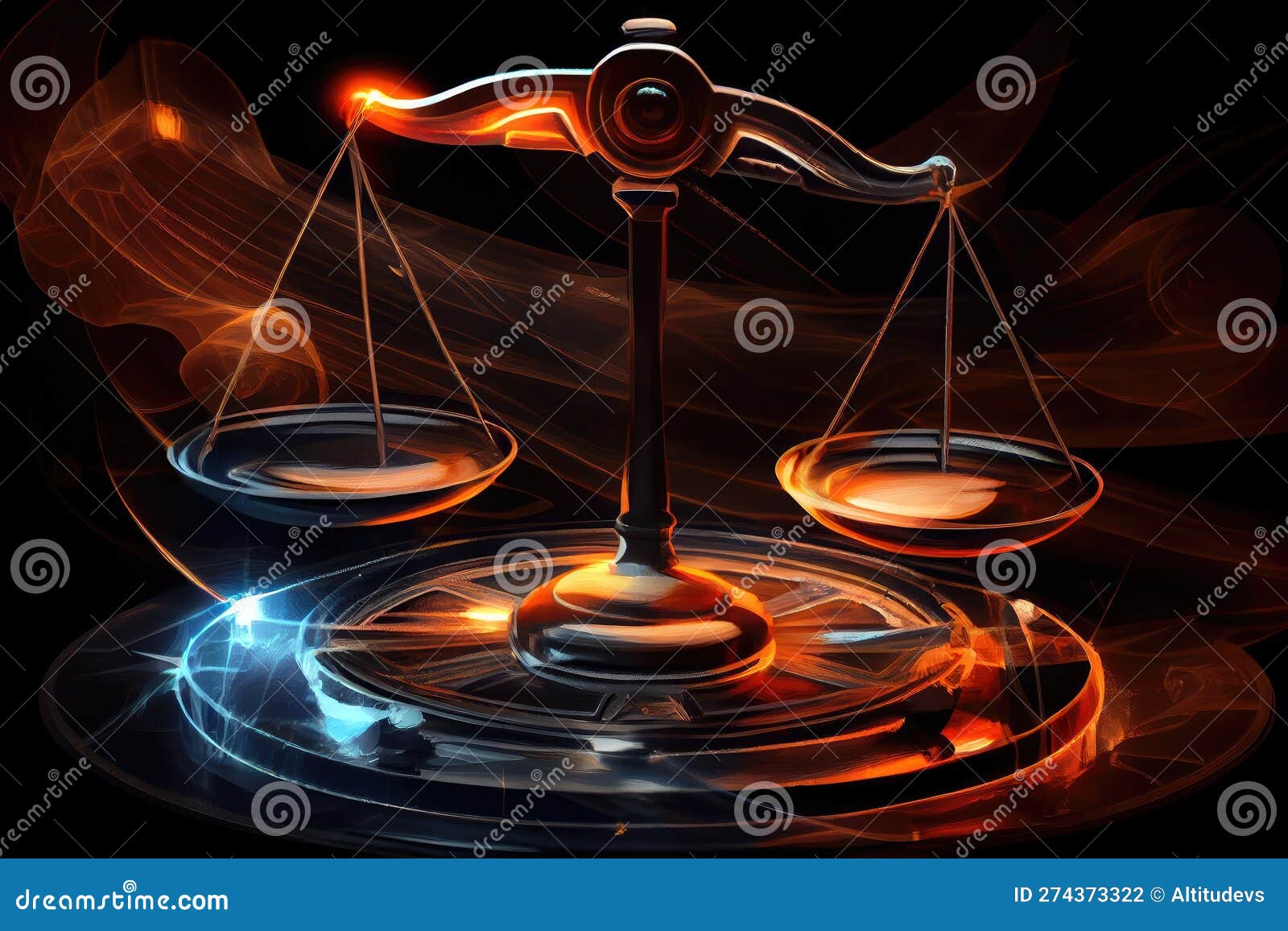 Scales of Justice Spinning, with Dramatic Effect Stock Illustration ...