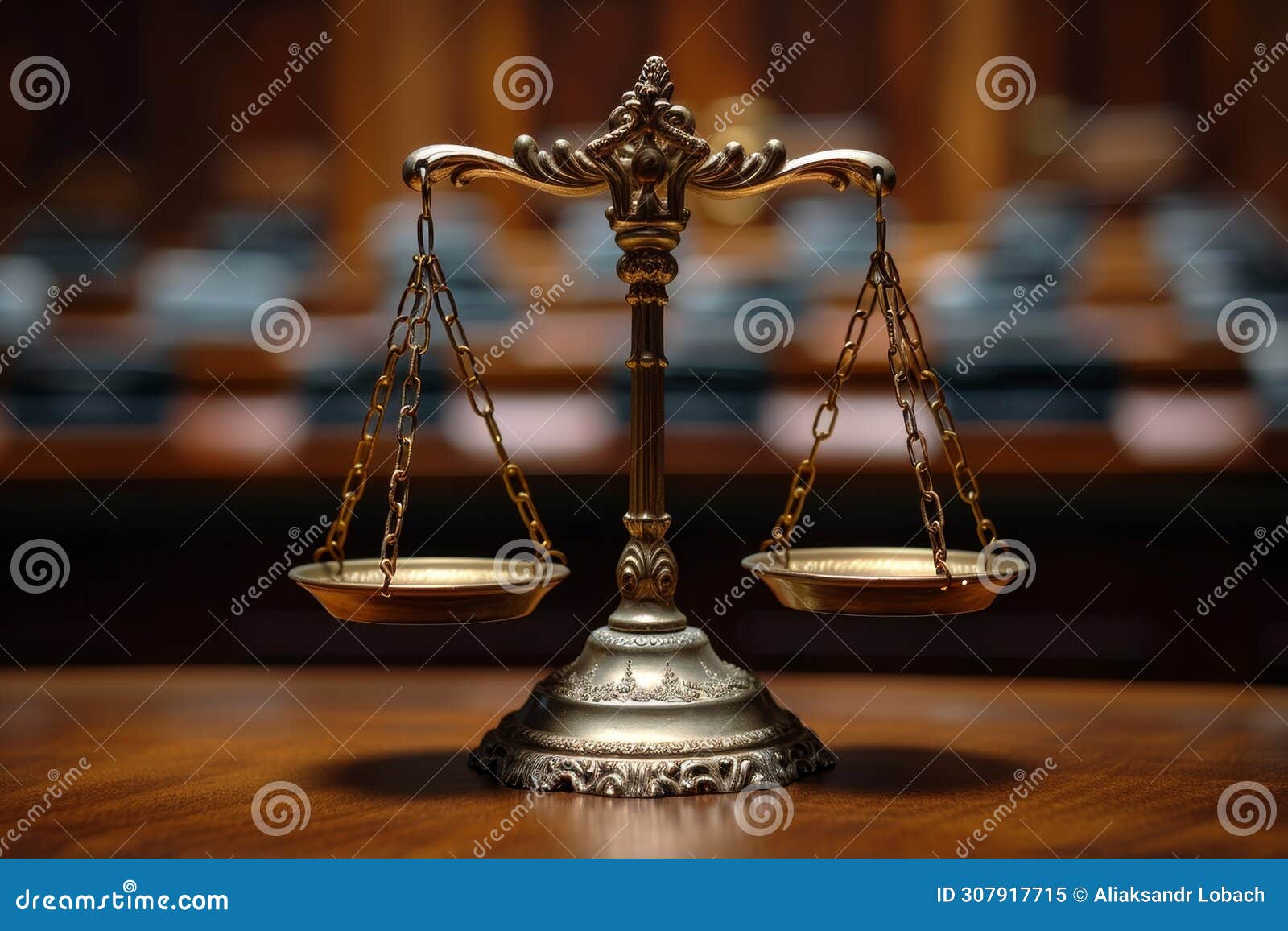 The Scales of Justice are on the Table in the Interior Stock Image ...