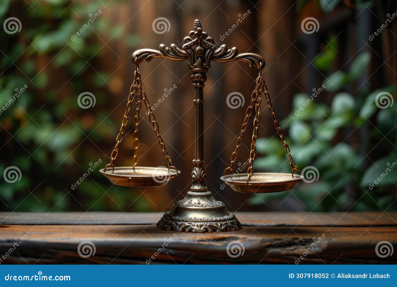 The Scales of Justice are on the Table in the Interior Stock Photo ...