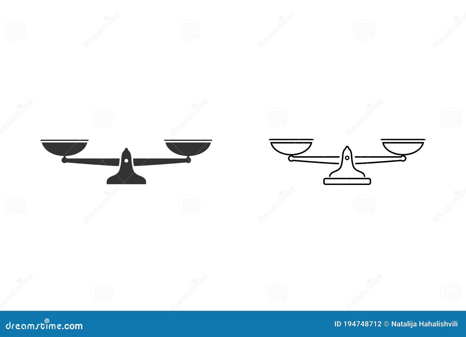 Scales Line Icon Set. Vector Scale Simple Stock Vector - Illustration ...