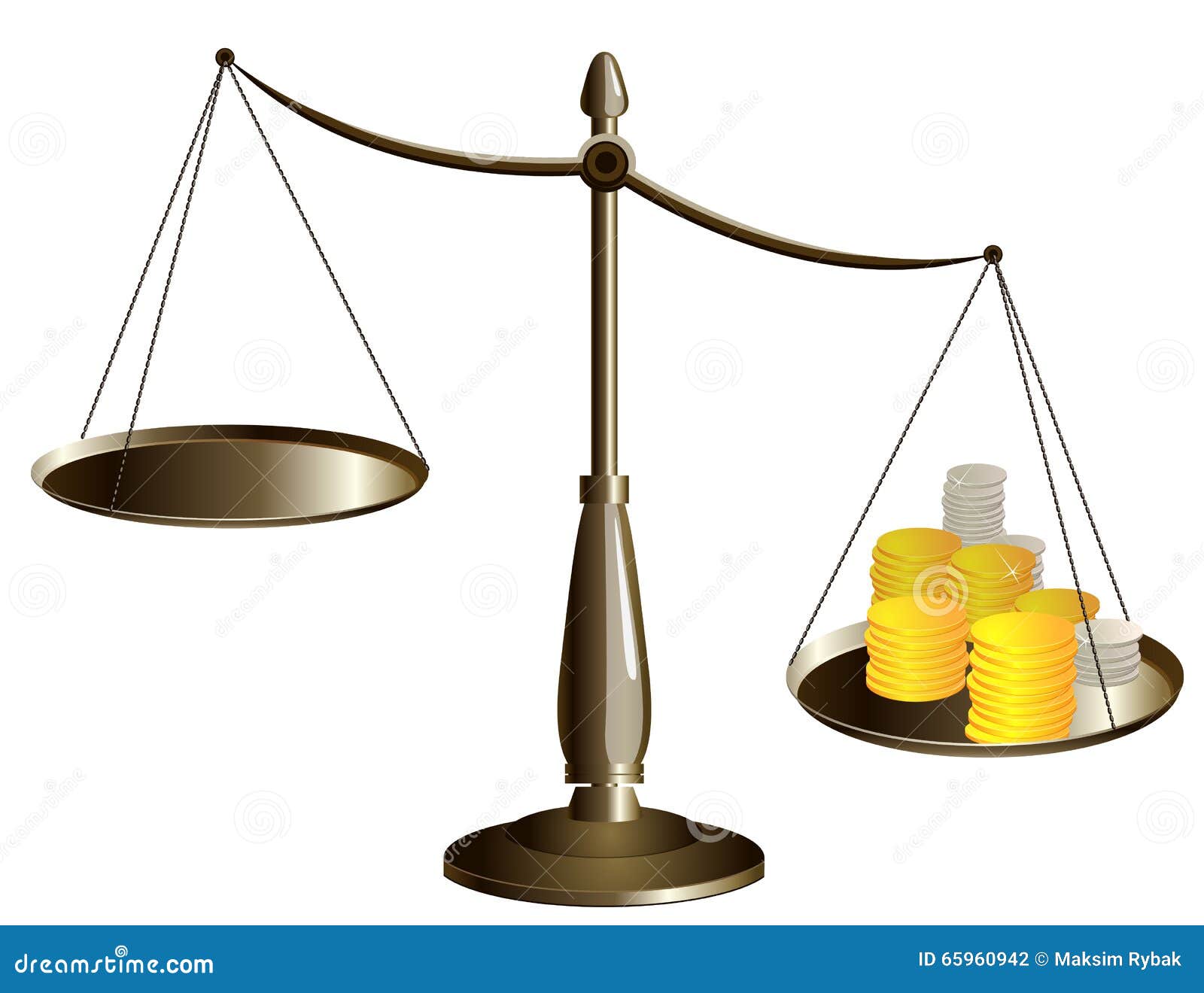 Scales with Money Vector Illustration Stock Vector - Illustration of ...