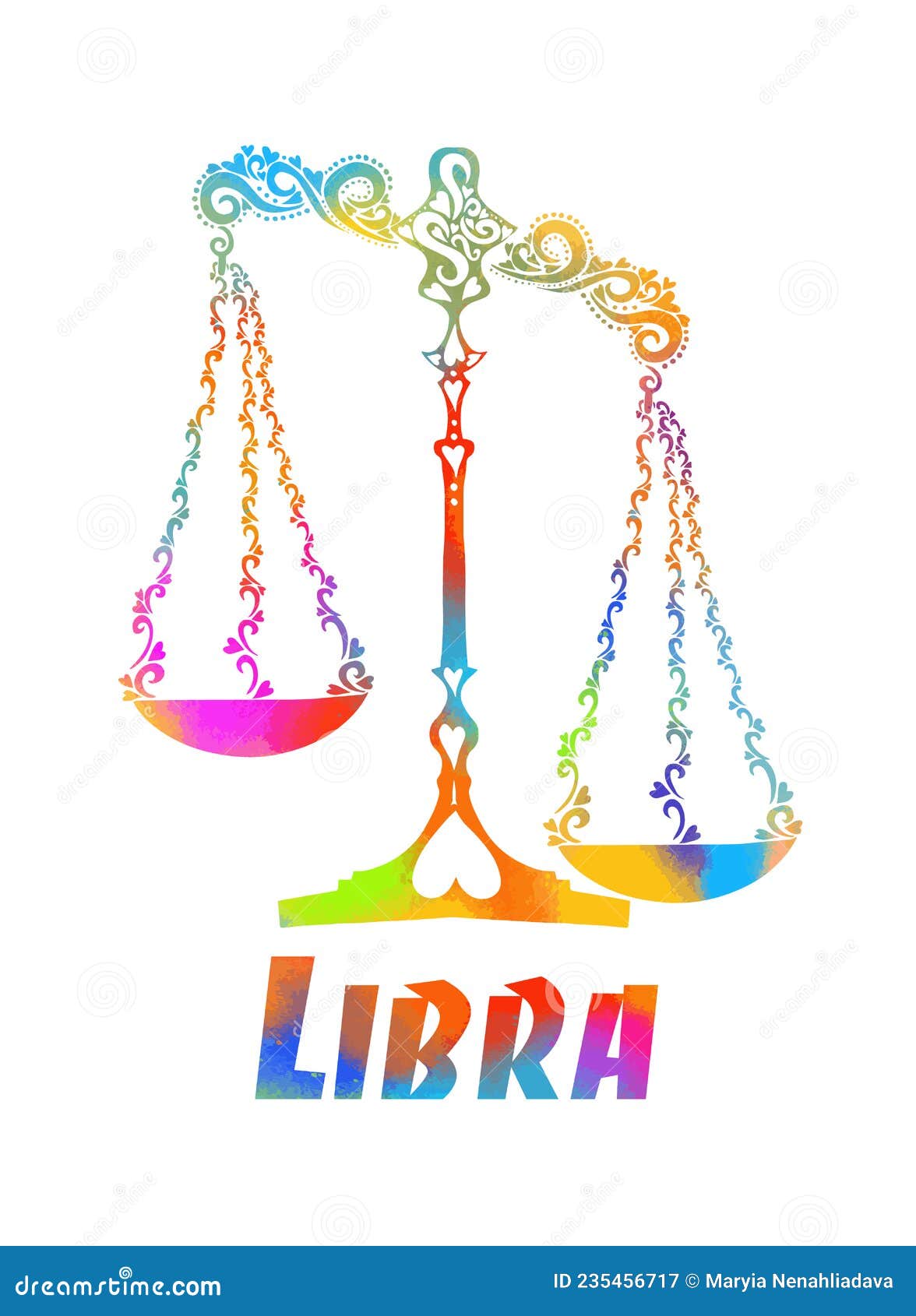 The Scales are Multi-colored. Libra, the Zodiac Sign. Vector ...