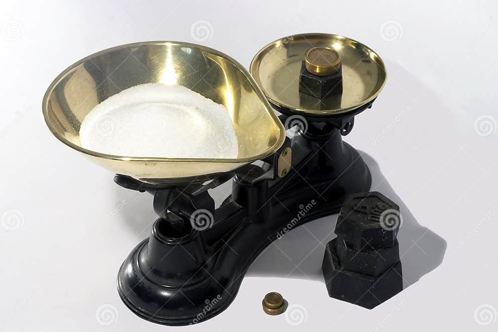 Scales with Sugar and Weights Stock Image - Image of sugar, kitchen: 34835