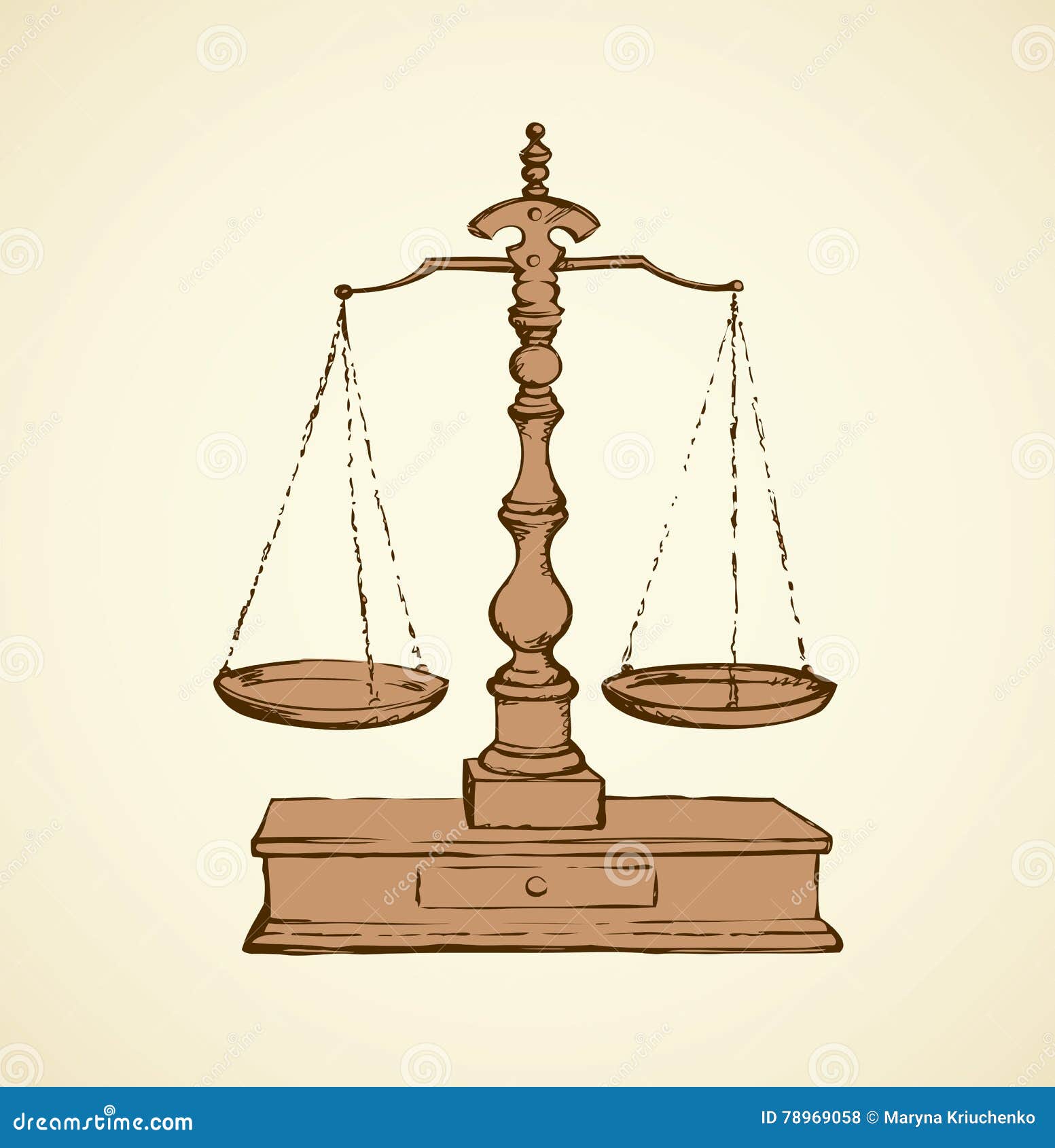 Scales. Vector drawing stock vector. Illustration of justice - 78969058