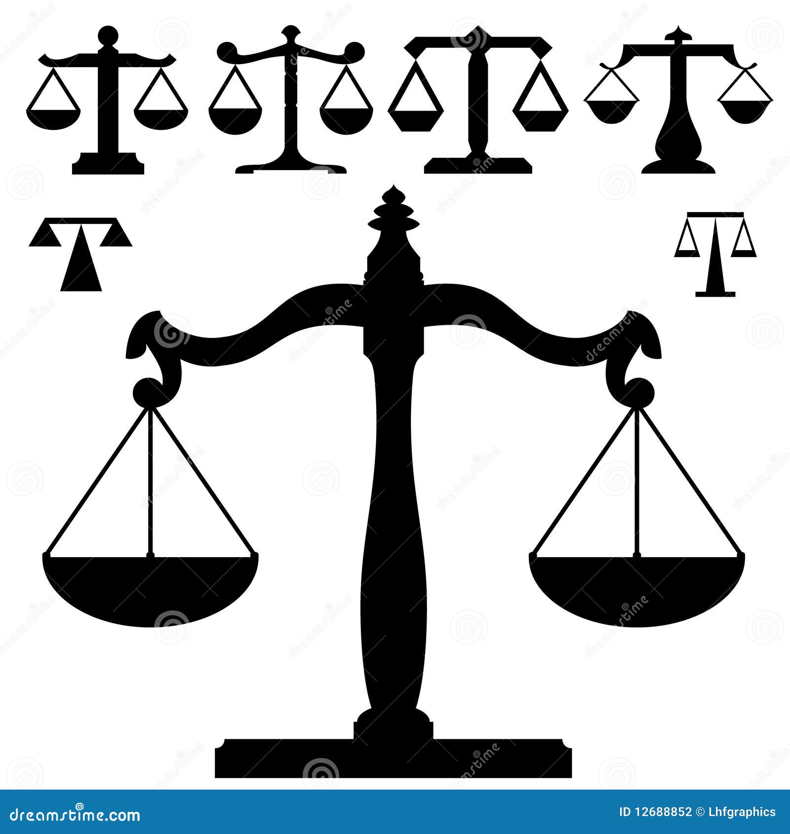 Scales for Weight and Justice in Silhouette Stock Vector - Illustration ...