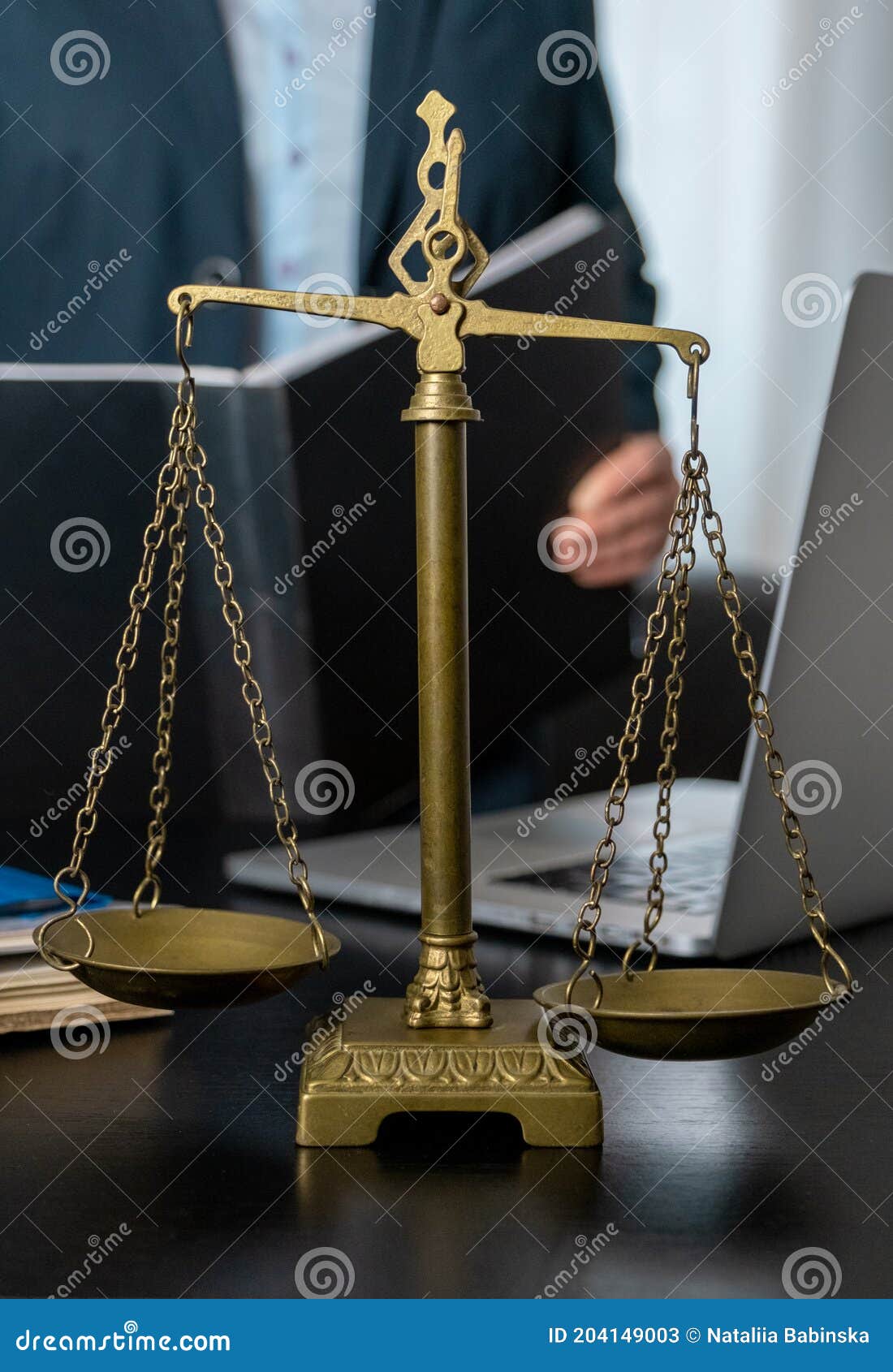 Scales Workplace Lawyer Office Laptop Document Table Stock Image ...