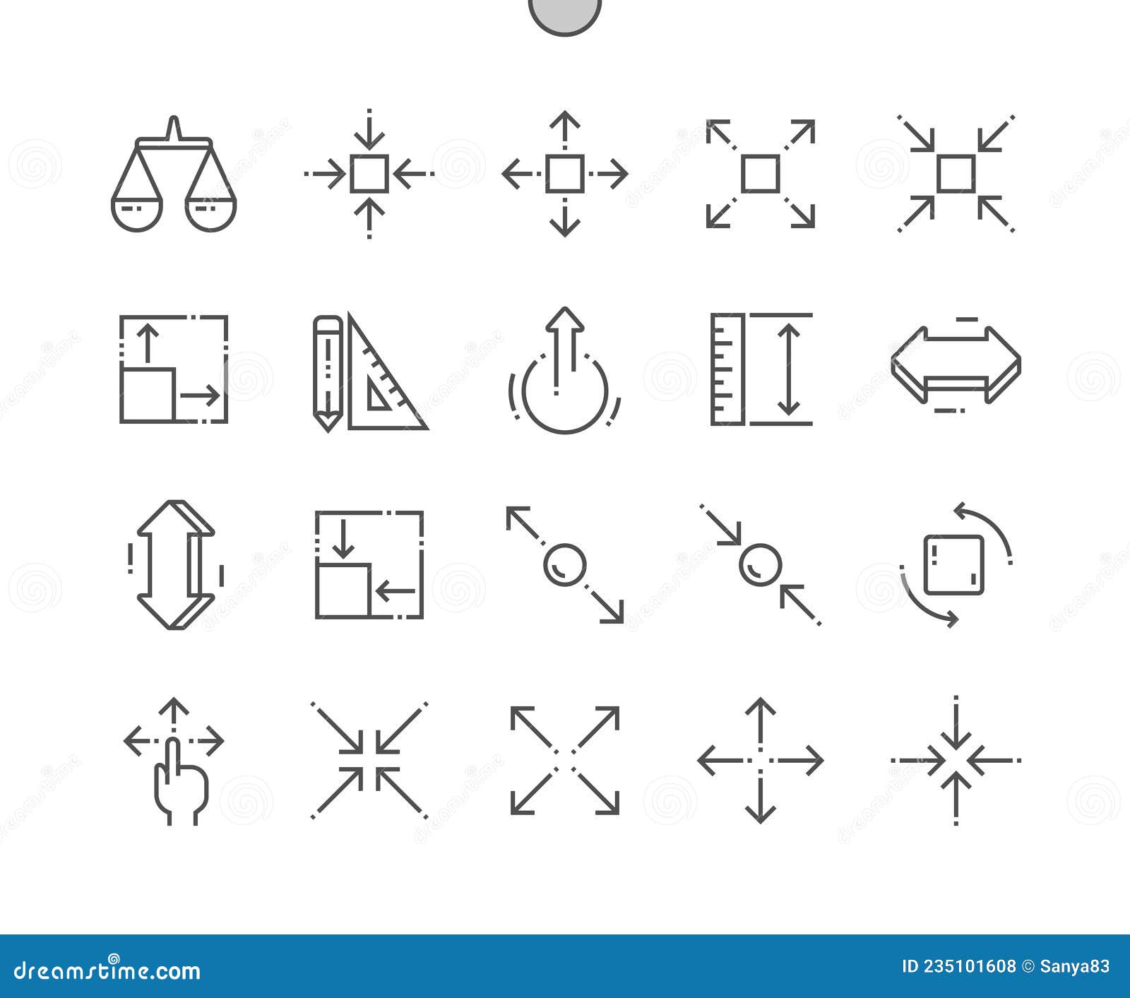 Scaling Arrow. Measurement and Pointer, Size and Measure. Stock Vector ...