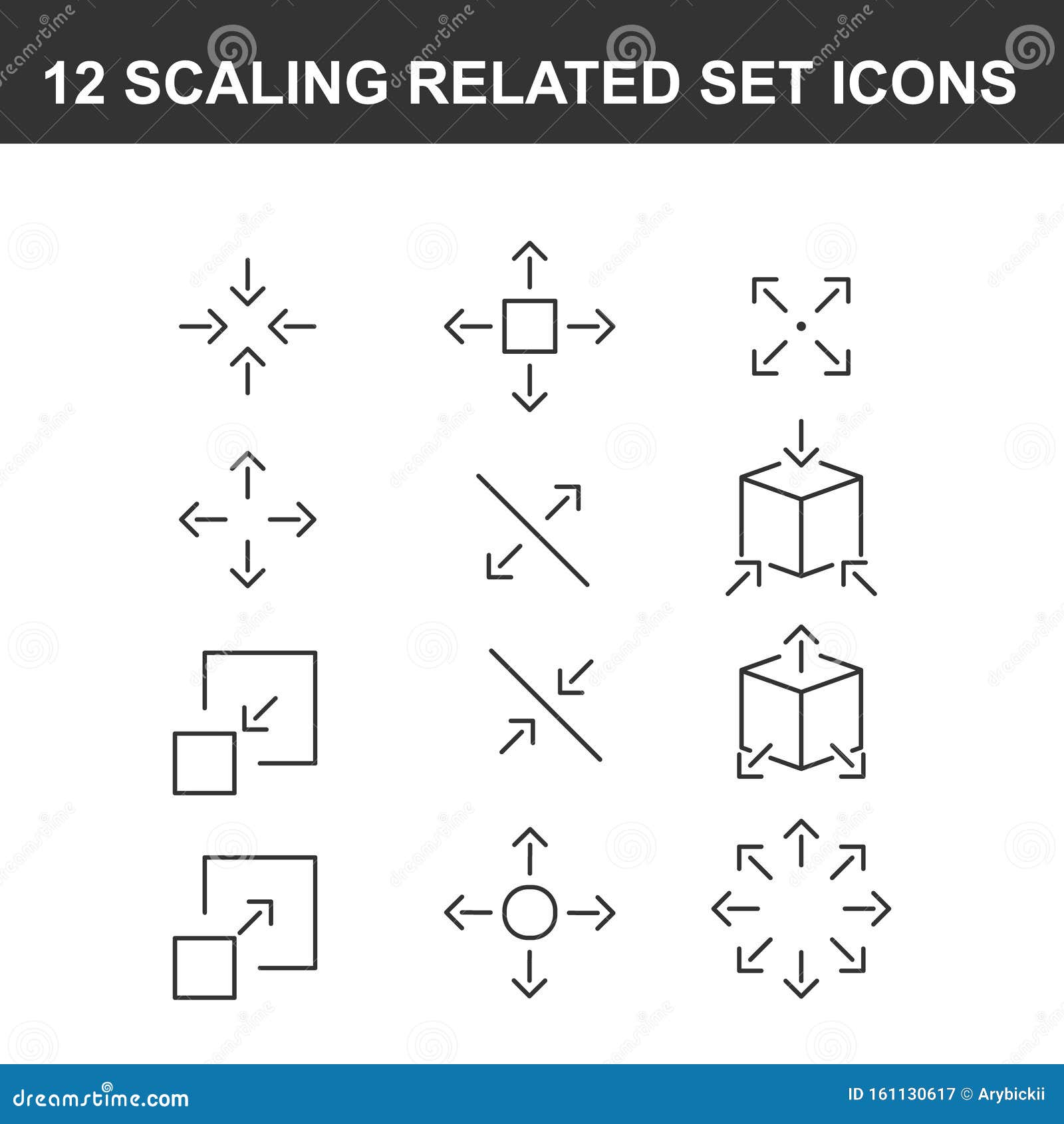 Scaling Related Vector Line Icons Stock Vector - Illustration of ... Scaling Related Vector Line Icons Stock Vector - Illustration of ...