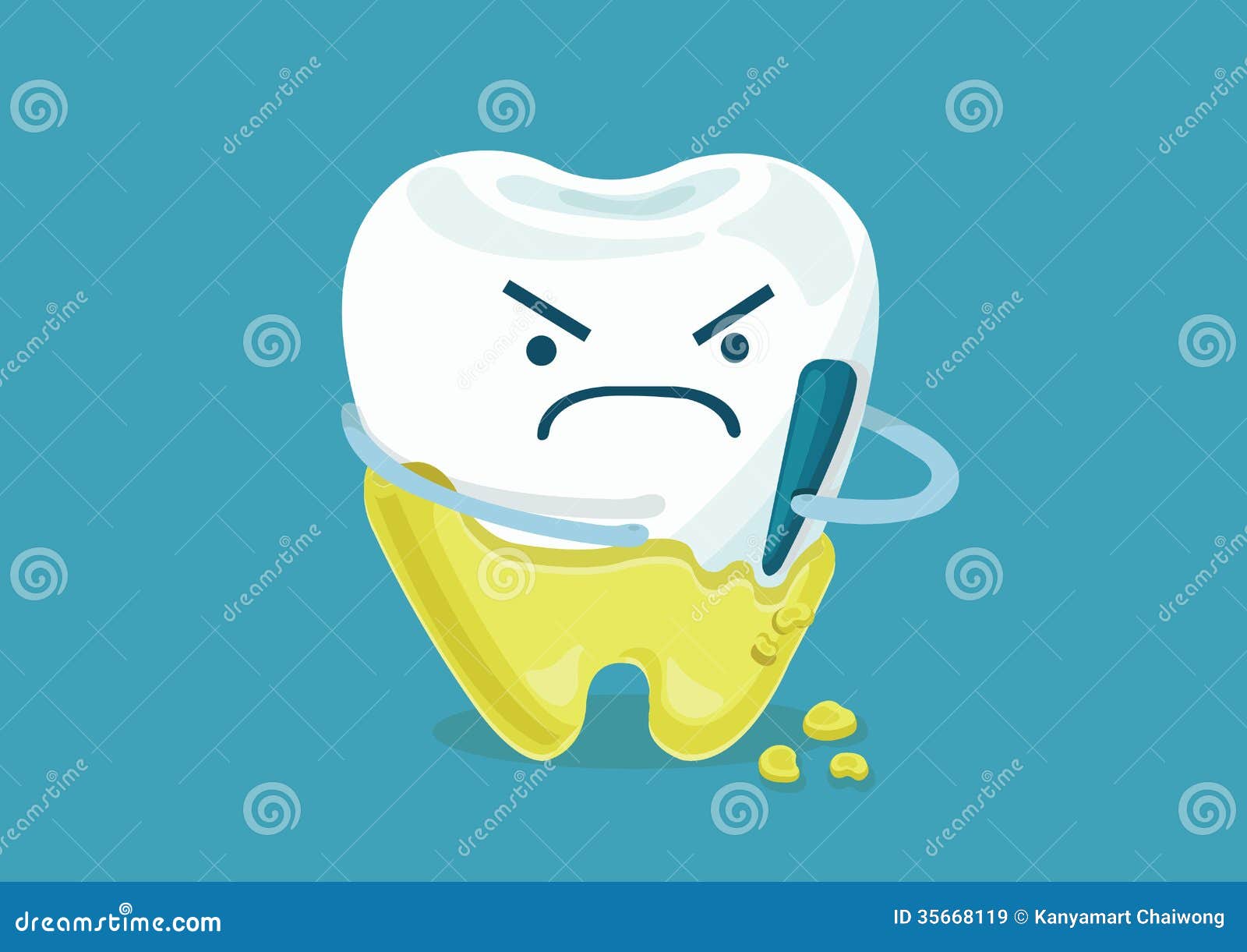 Tooth Scaling Icon - Row Of Tooth, Cleaning Cartoon Vector ...