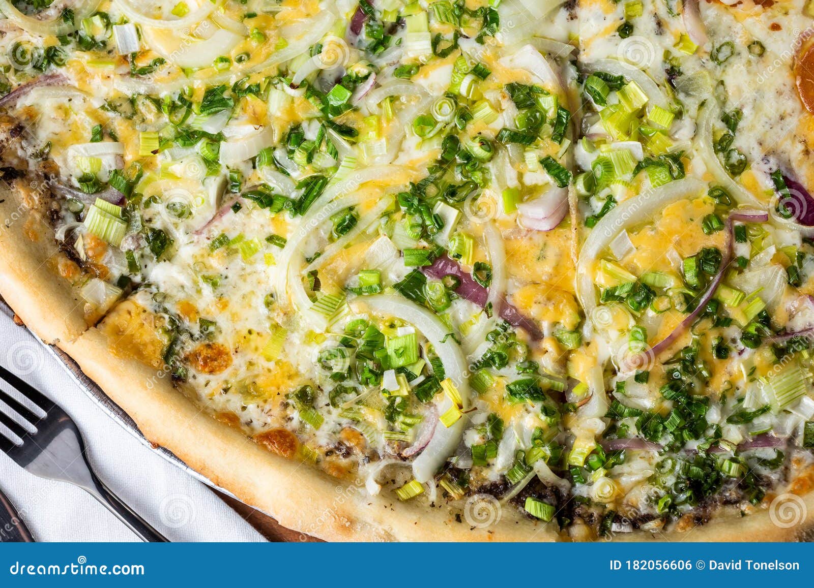 Scallion pizza stock photo. Image of restaurant, frozen - 182056606