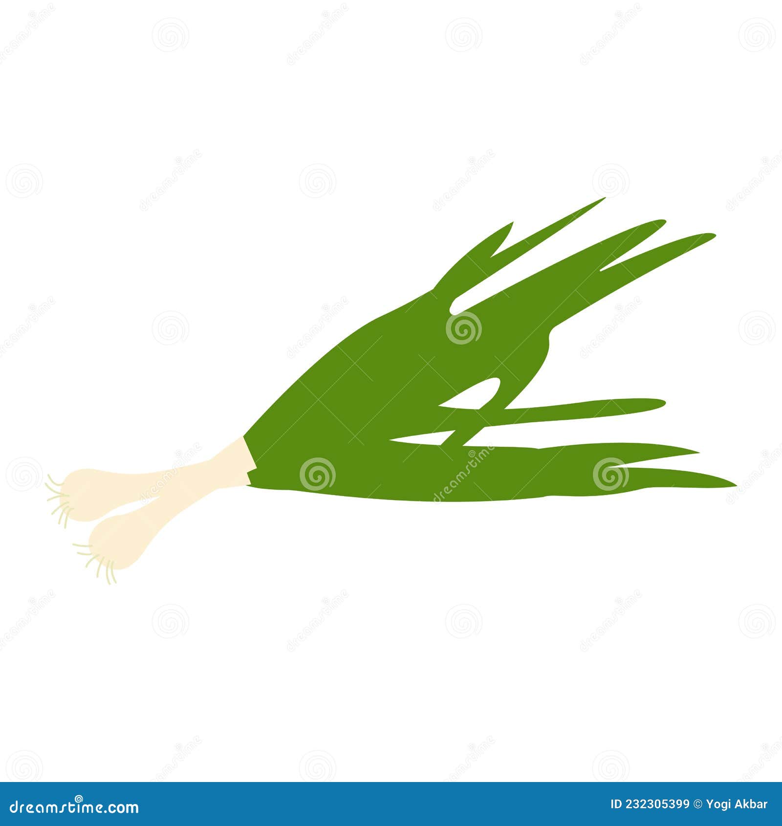Scallion Vegetable with Flat Vector Illustration Stock Vector ...