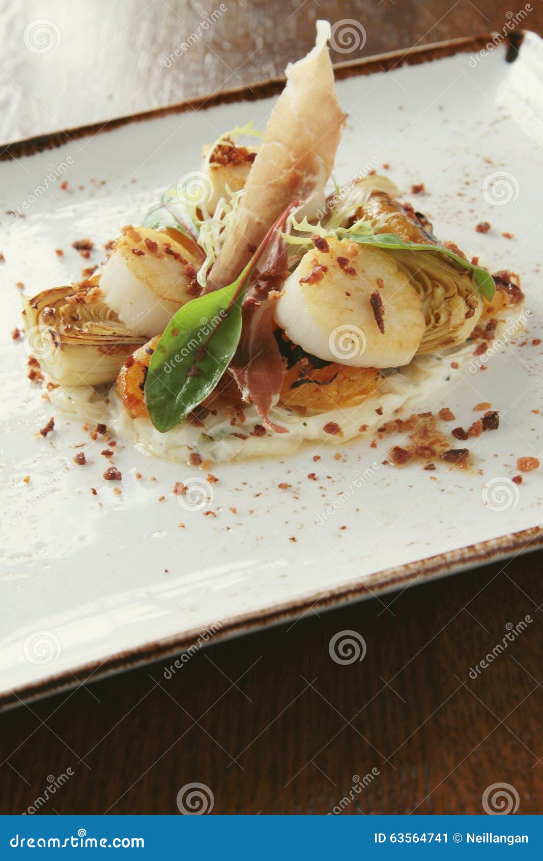 Scallop appetizer starter stock image. Image of main - 63564741