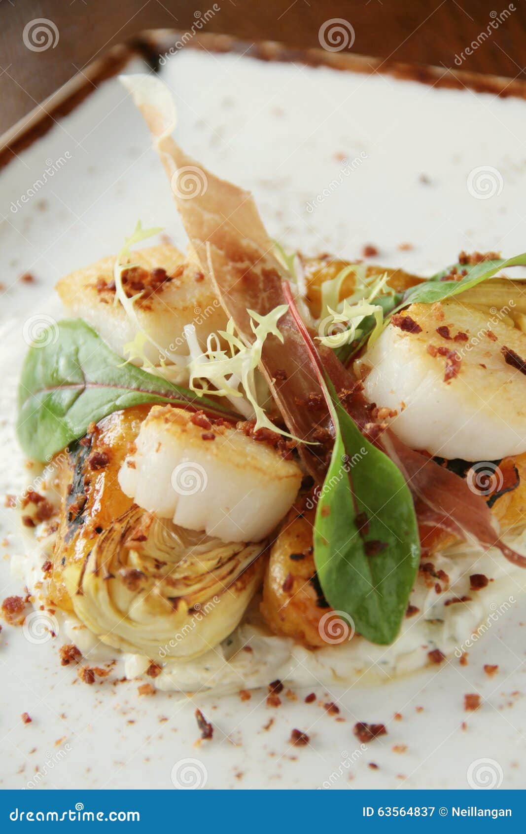 Scallop appetizer starter stock image. Image of dinner - 63564837