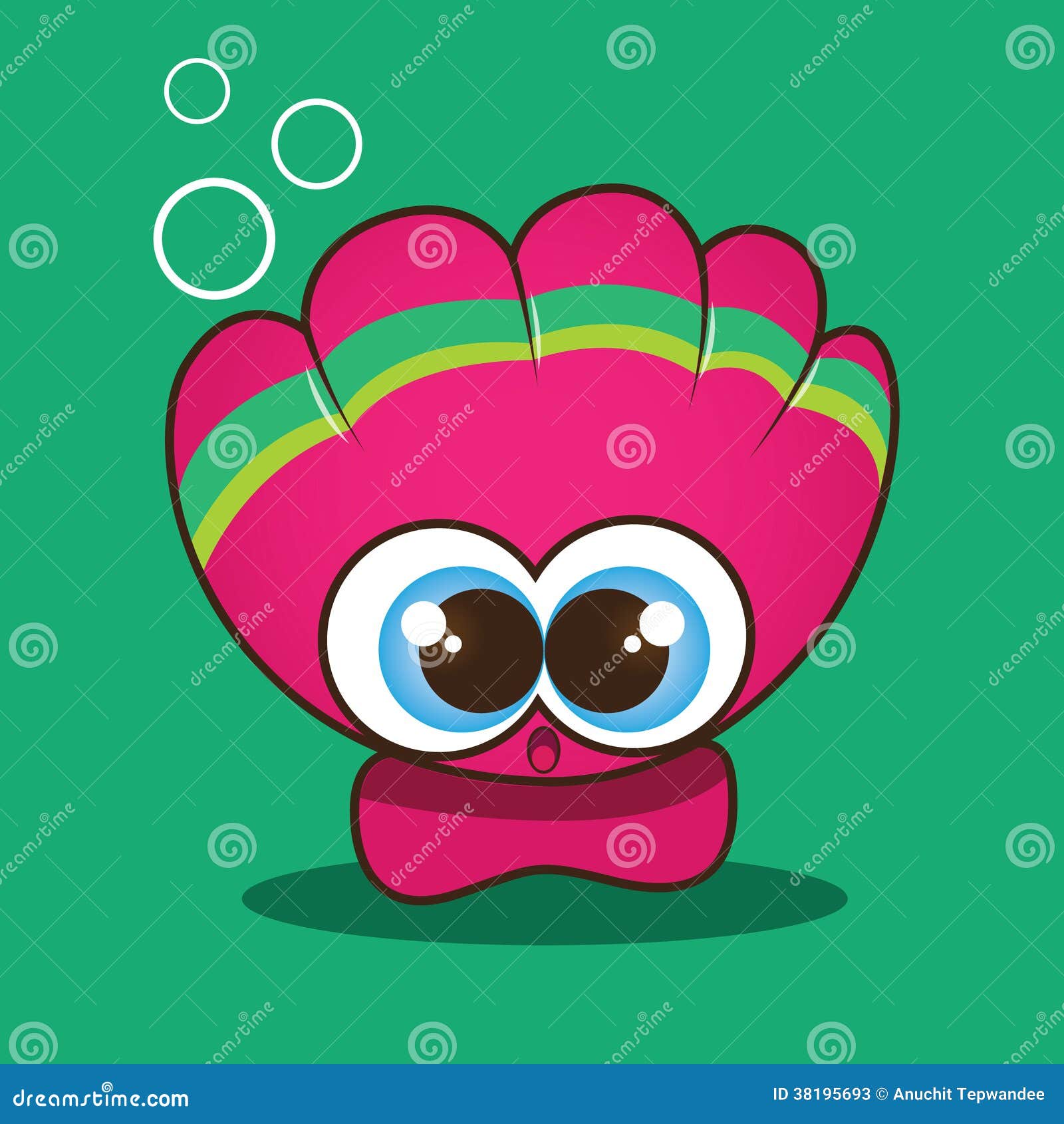 Scallop cartoon stock vector. Illustration of shell, character - 38195693