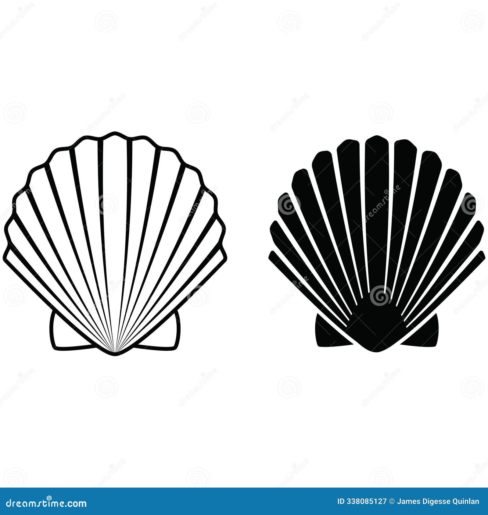 Scallop Shell Logo Clip Art Isolated Stock Illustration - Illustration ...
