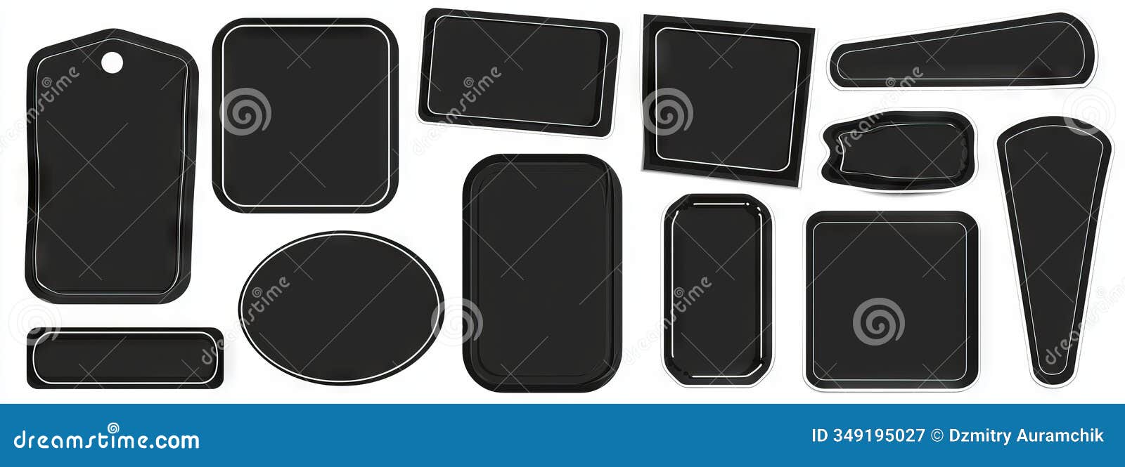 Scallop Edged Frame Template Set. Bento Box Rectangle Borders Shapes ...