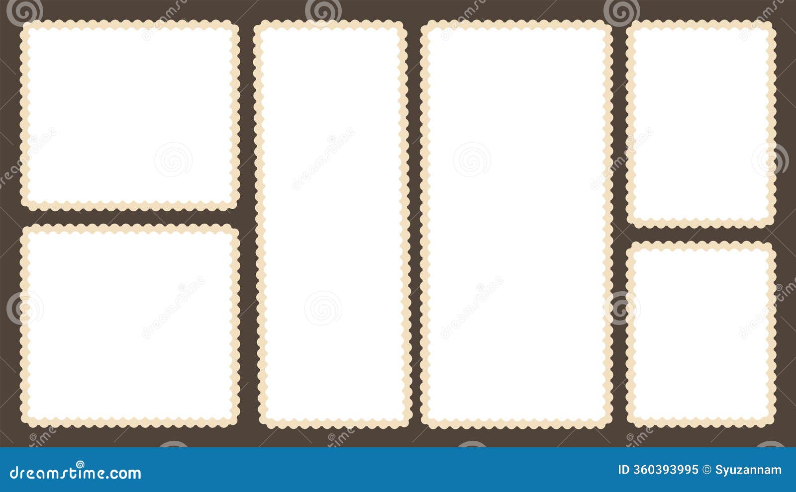 Scallop Edged Frame Template. Bento Collage Grid Shapes. Geometry ...